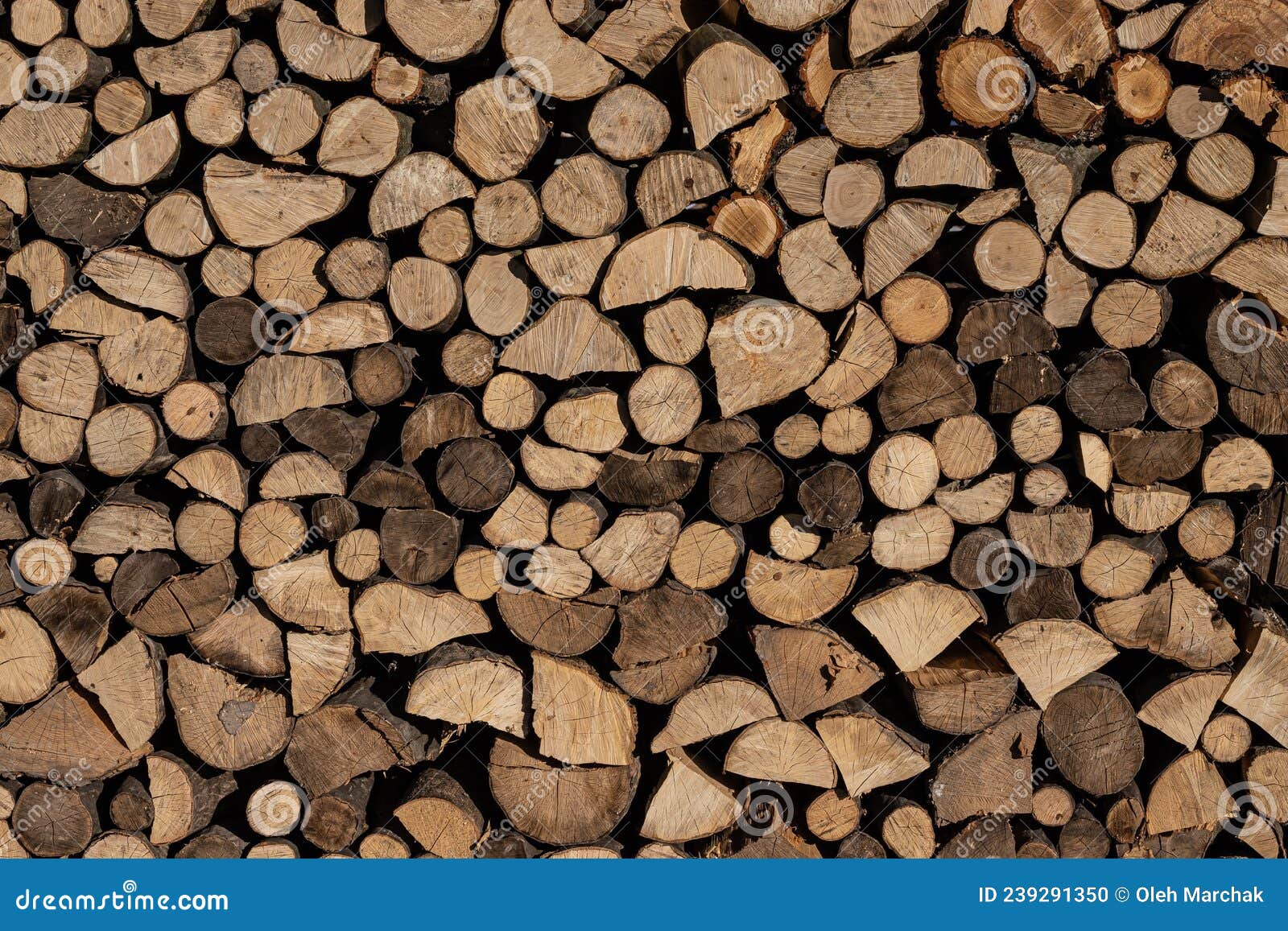 Pile of Stacked Triangle Firewood Prepared for Fireplace and Boiler ...