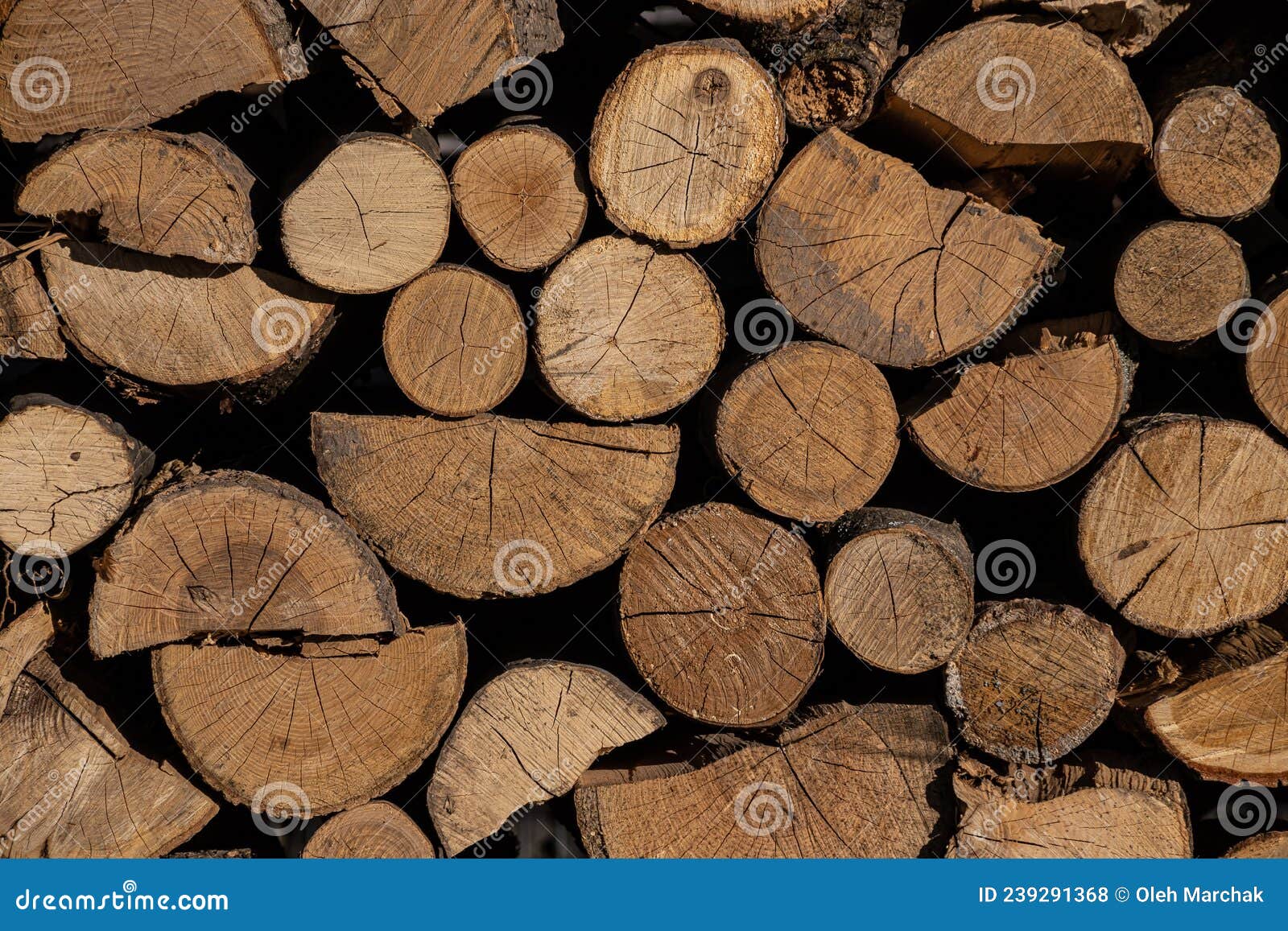 Pile of Stacked Triangle Firewood Prepared for Fireplace and Boiler ...