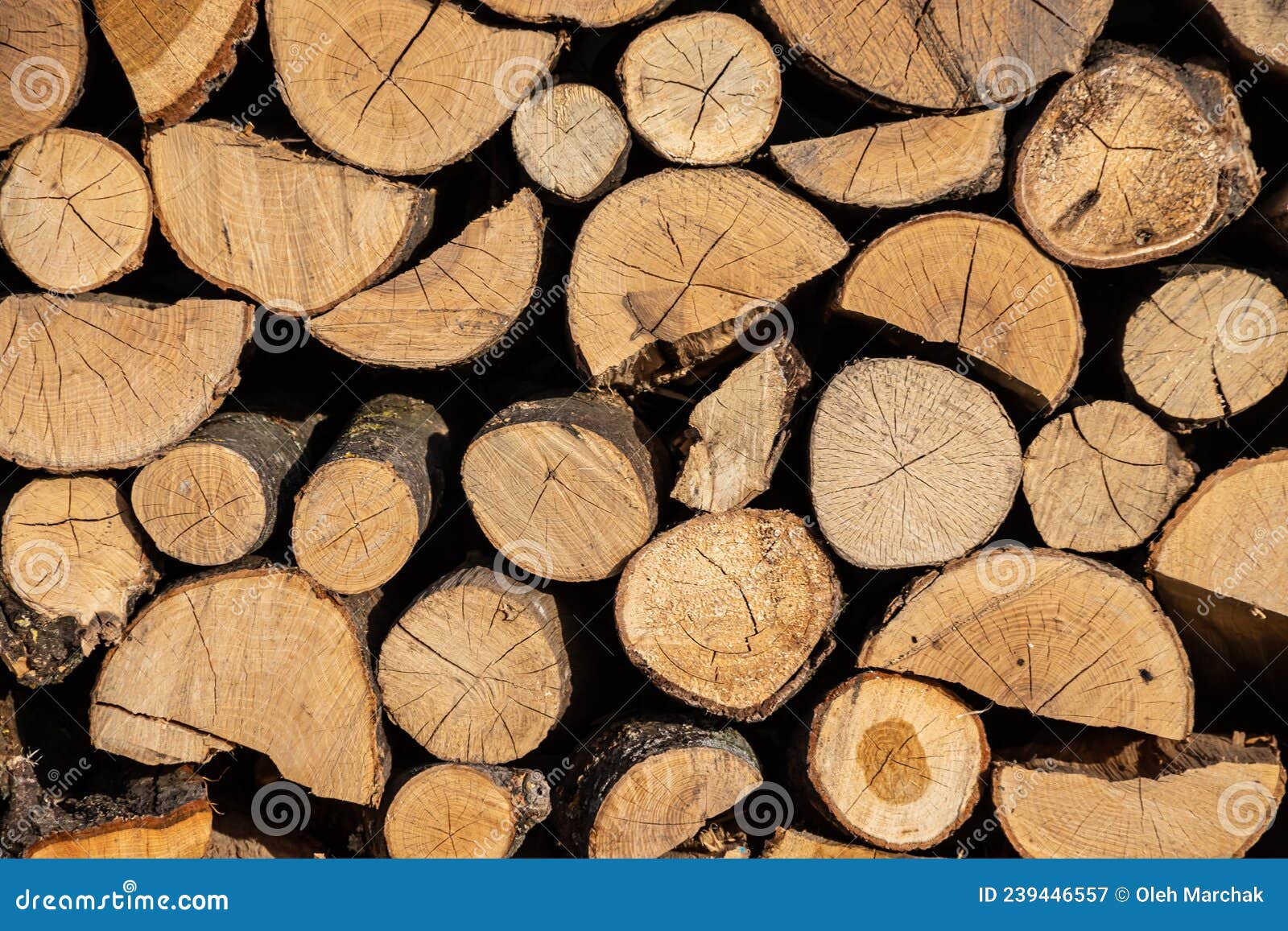 Pile of Stacked Triangle Firewood Prepared for Fireplace and Boiler ...