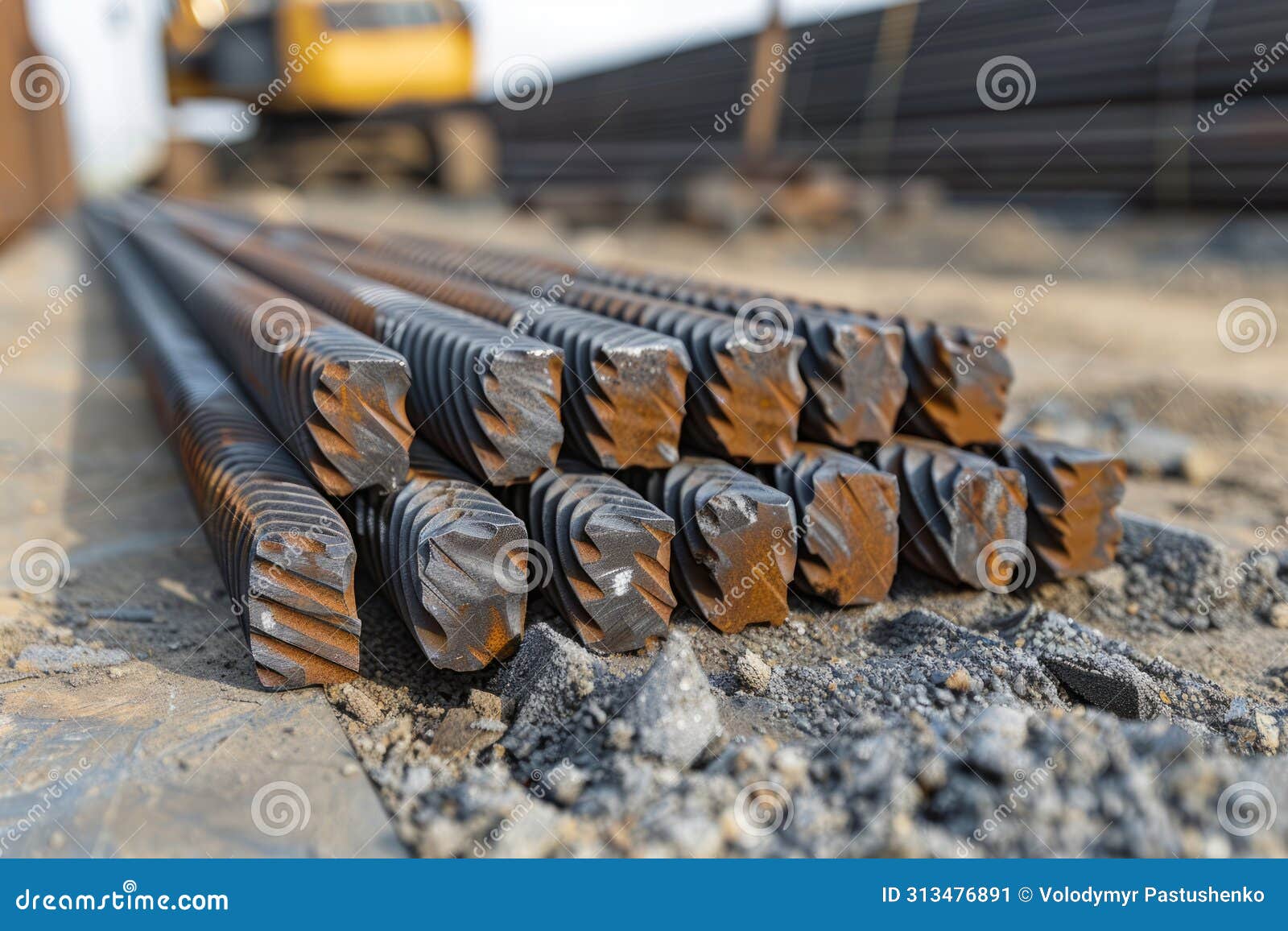 A Pile of Steel Bars on a Construction Site Stock Image - Image of ...