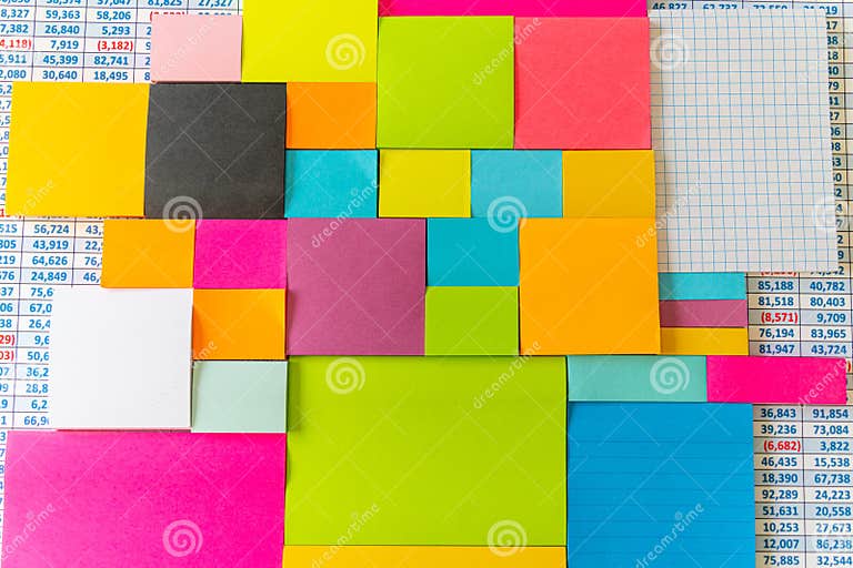 Pile of Sticky Notes on Office Table at Work Stock Image - Image of ...