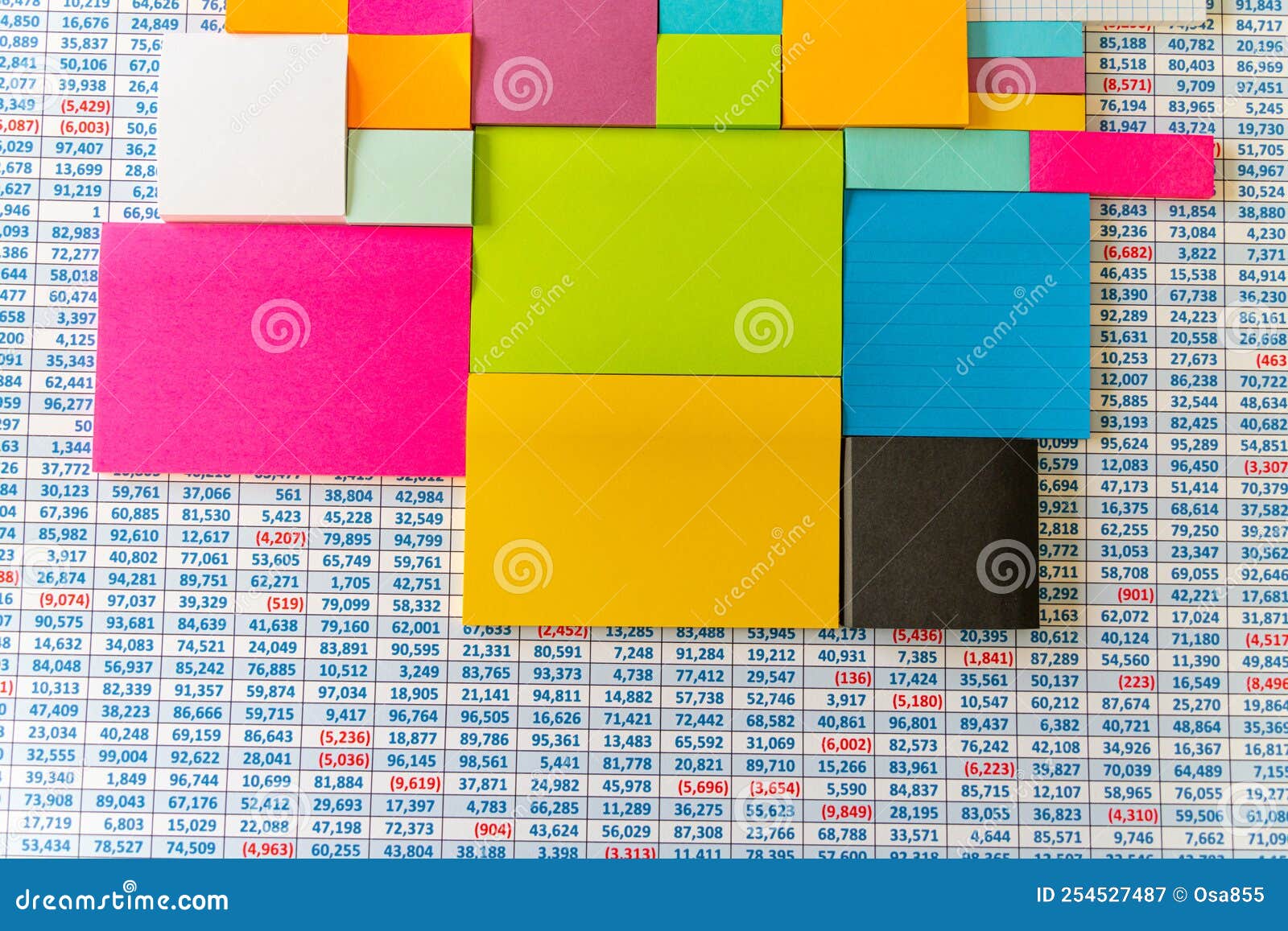 Pile of Sticky Notes on Office Table at Work Stock Image - Image of ...