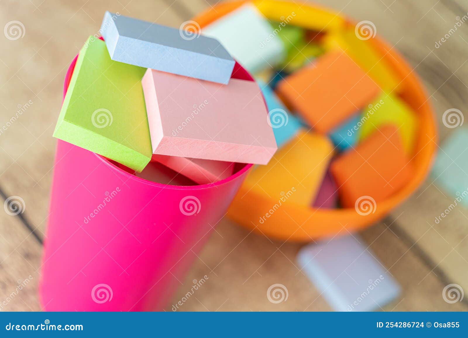 Pile of Sticky Notes on Office Table at Work Stock Photo - Image of ...