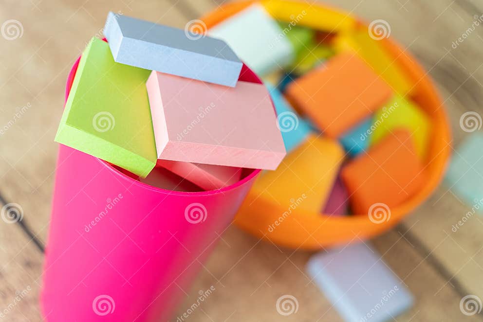 Pile of Sticky Notes on Office Table at Work Stock Photo - Image of ...