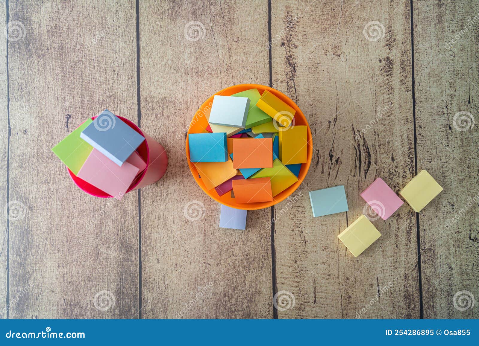 Pile of Sticky Notes on Office Table at Work Stock Image - Image of ...