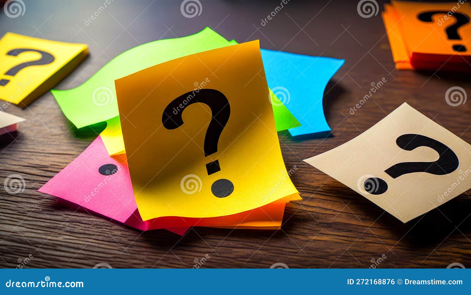 Pile of Sticky Notes with Question Marks on Them. Generative AI Stock ...