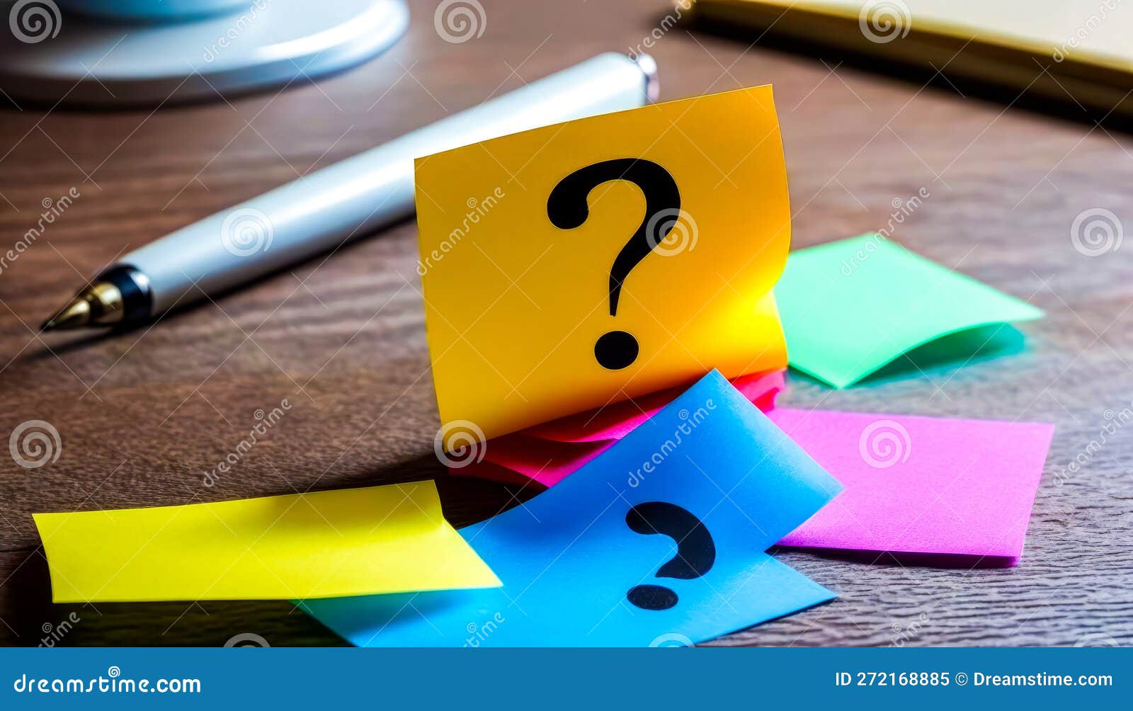 Pile of Sticky Notes with Question Marks on Them. Generative AI Stock ...