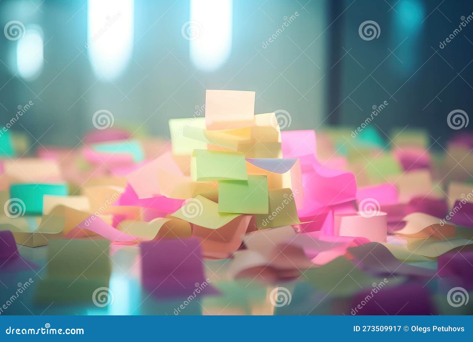 A Pile of Sticky Notes Sitting on Top of a Table Stock Illustration ...