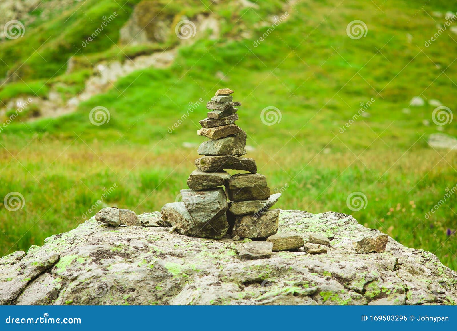 Pile of Stone As Mark for the Path Stock Photo - Image of stones ...