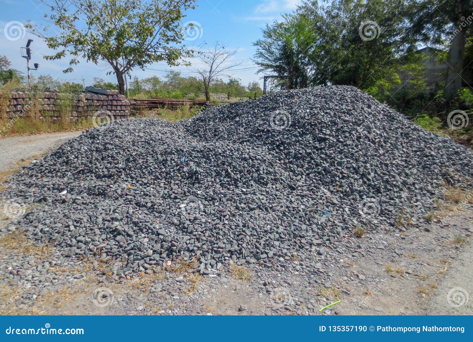 Pile of Stone Concrete for Construction Site Stock Photo - Image of ...