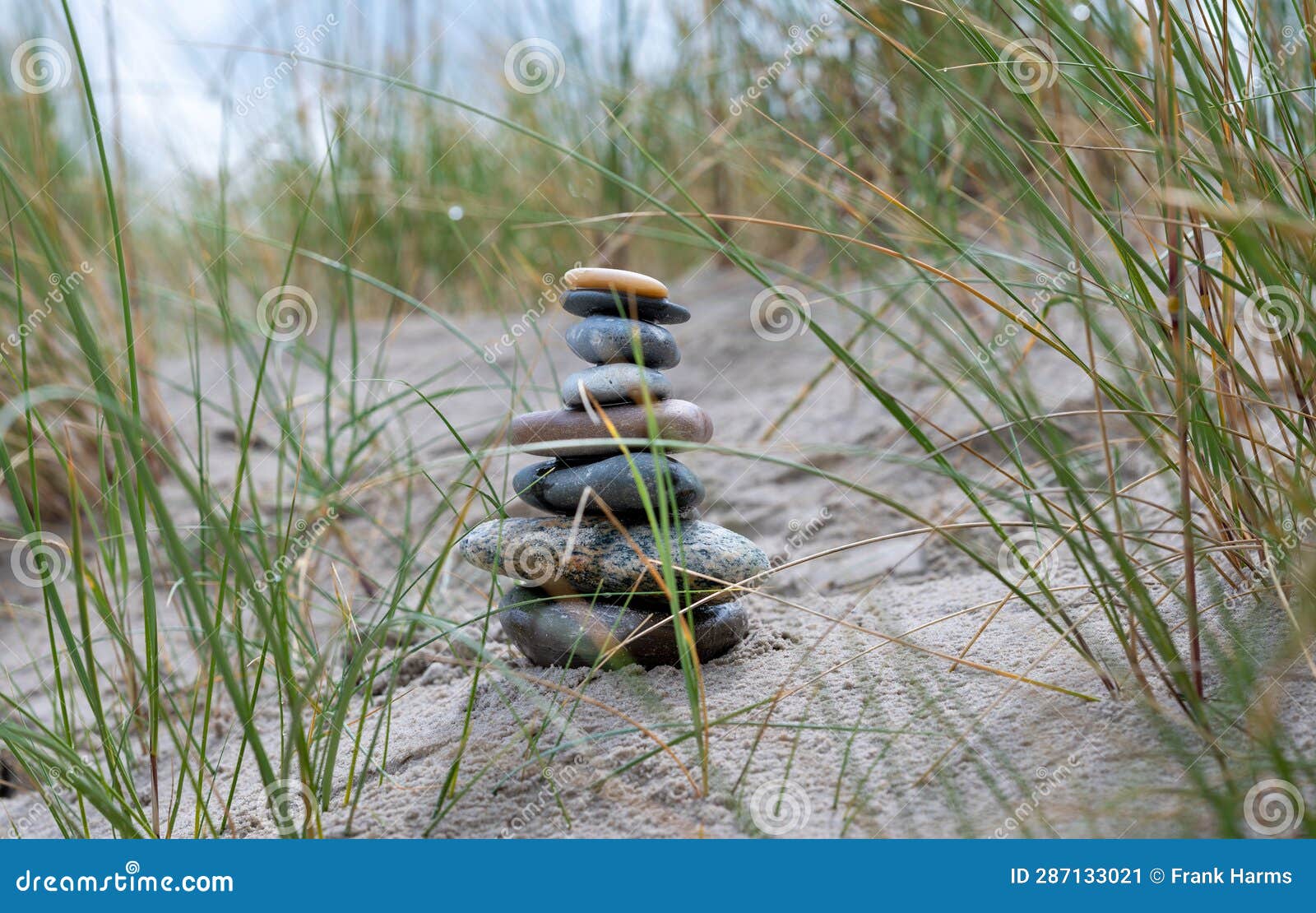 Pile of Stone in the Sand Dunes at the Beach. Stock Image - Image of ...