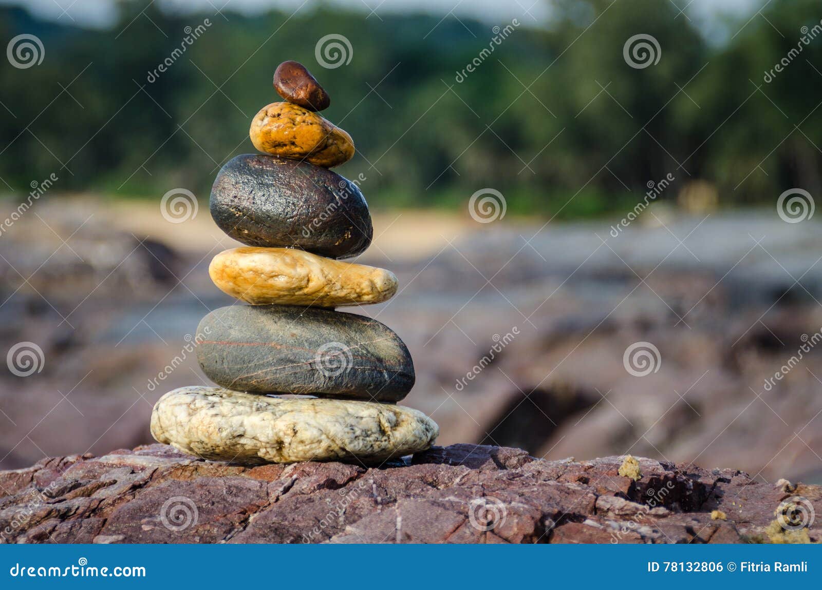 Pile of Stones on the Beach Stock Photo - Image of nature, pyramid ...