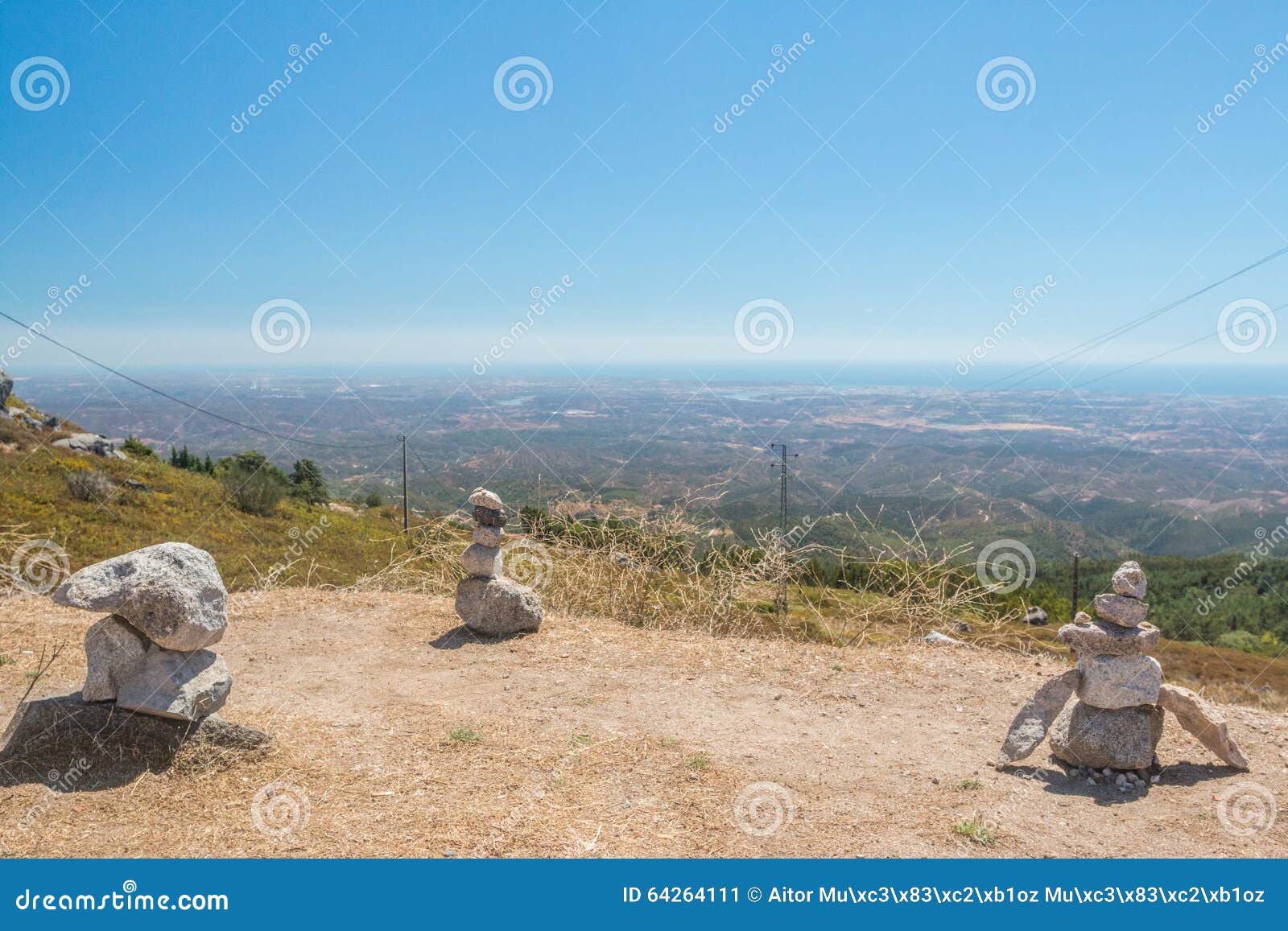 Pile of Stones at the Monte Foia in Monchique, Portugal Stock Image ...