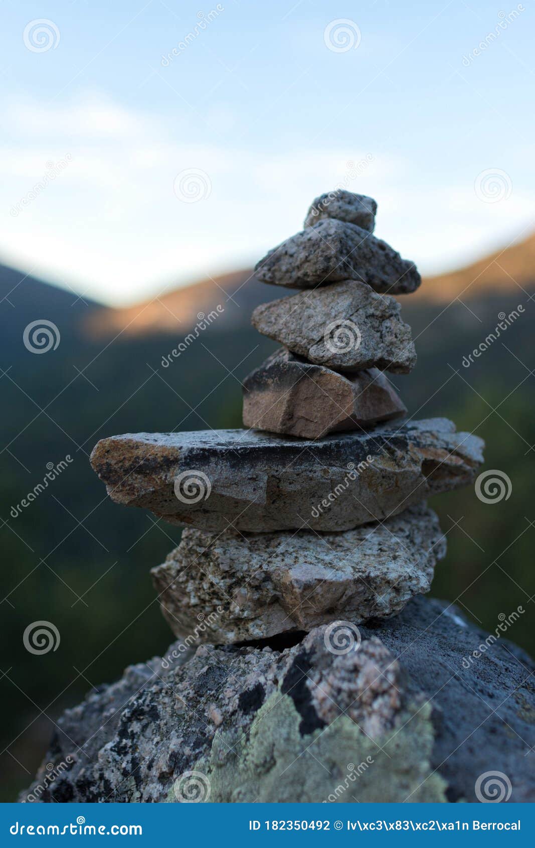Pile of Stones Stacked on Top of Each Other on the Mountain Stock Photo ...