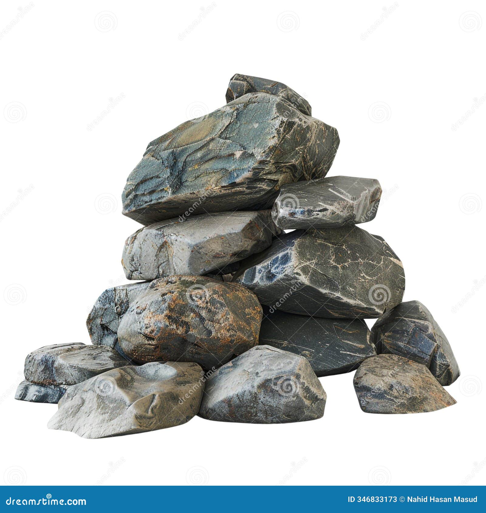 A Pile of Stones on White Background Render Ultra Real, Generative AI ...