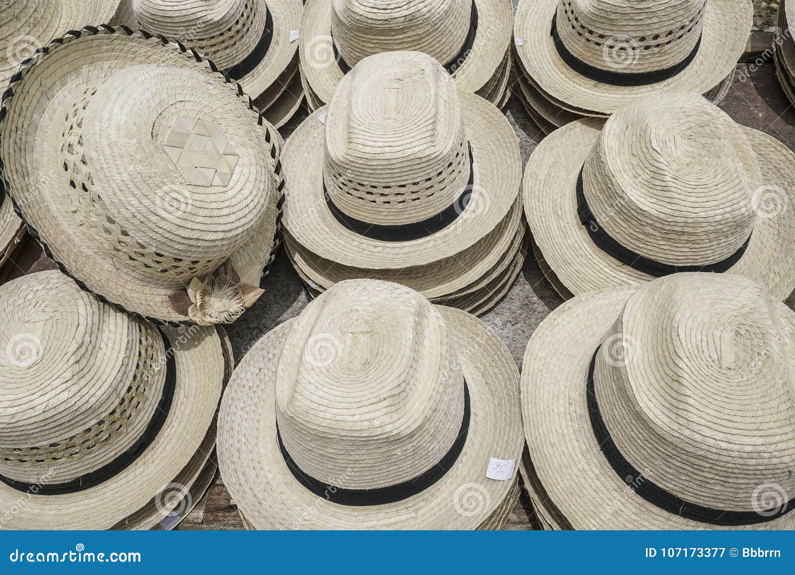 Handmade Straw Hats As a Background Stock Image - Image of market ...