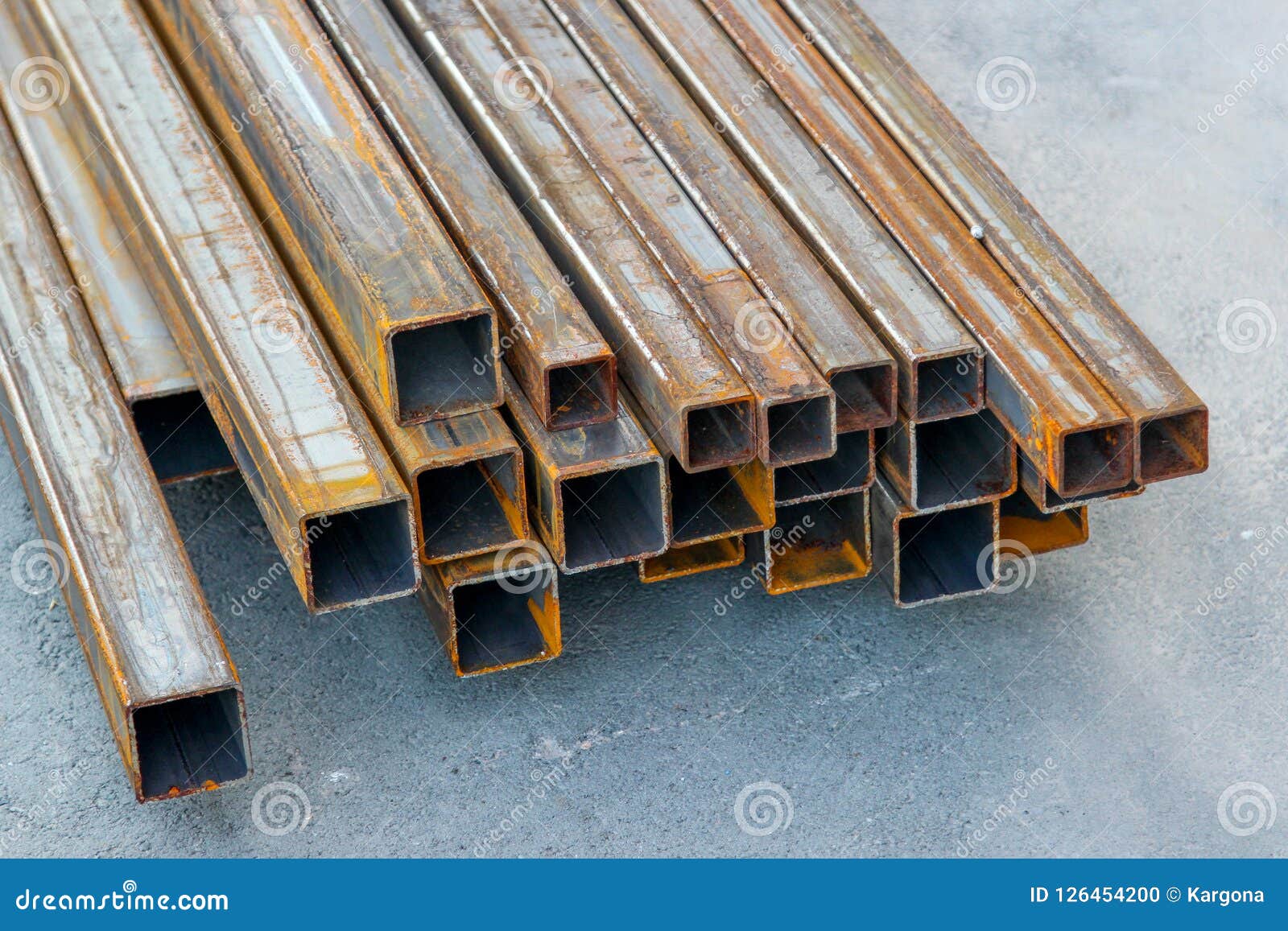 Pile of Structural Steel Square Tubes Stock Photo - Image of support ...