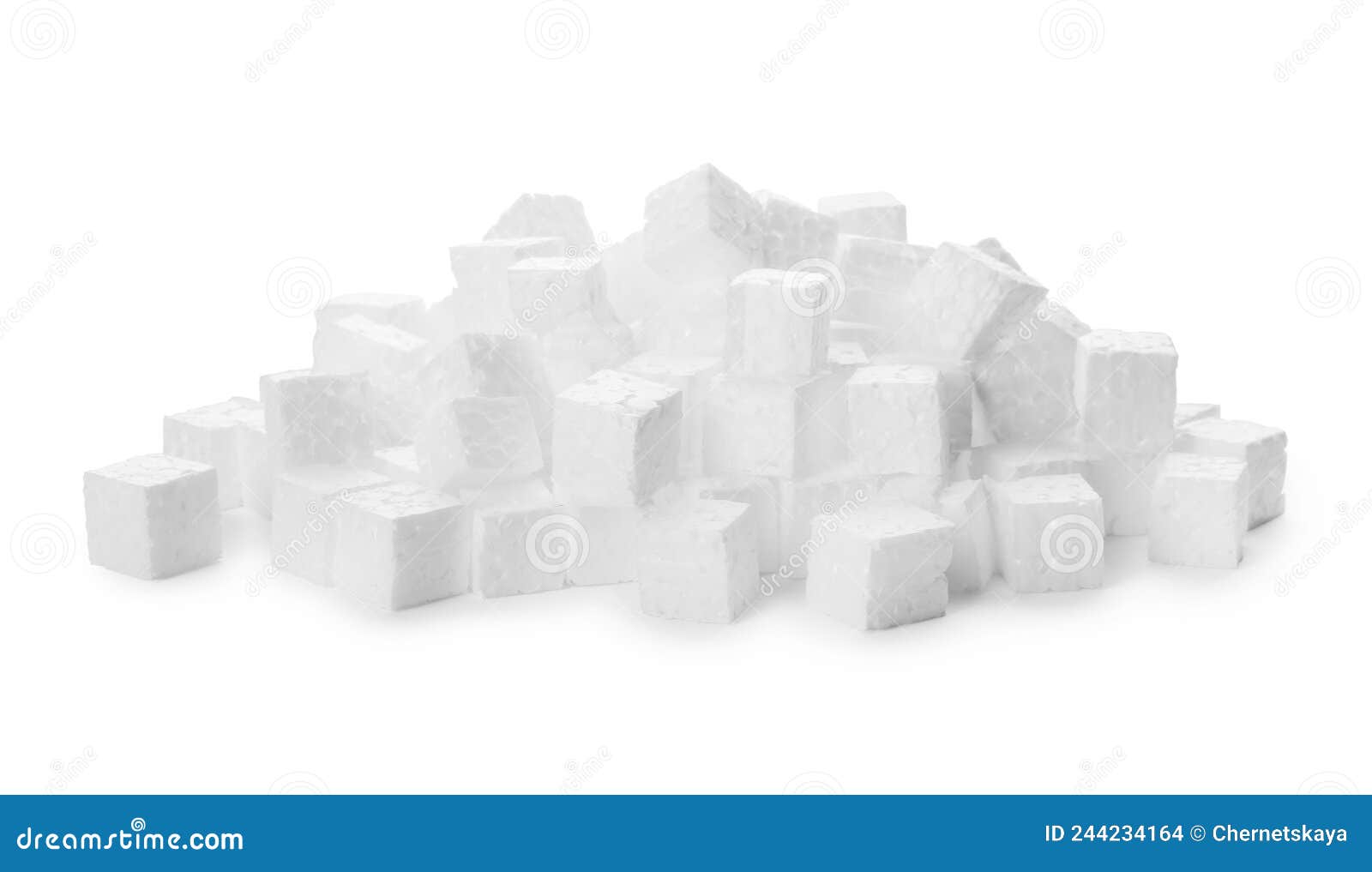 Pile of Styrofoam Cubes on White Background Stock Photo - Image of ...