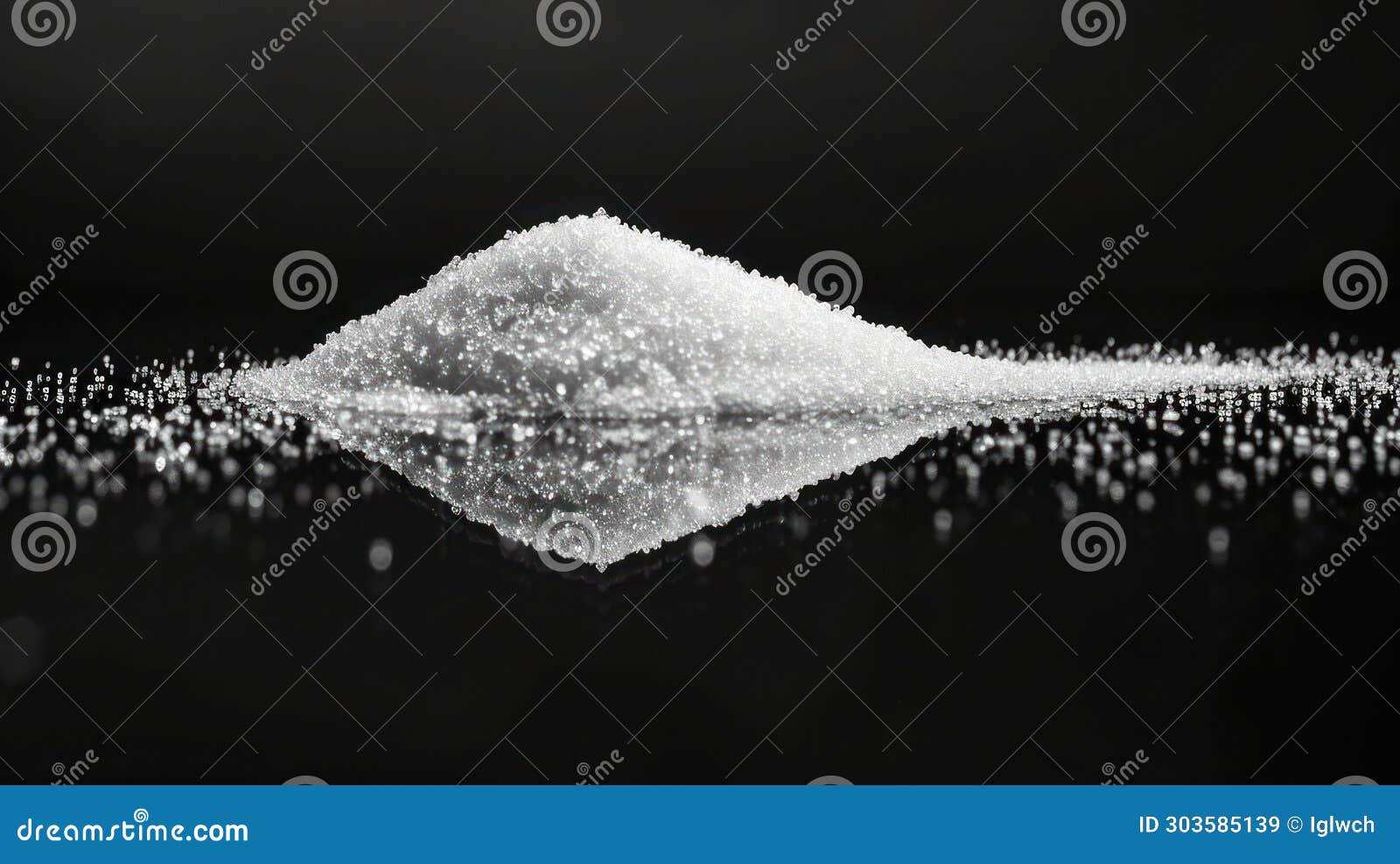 Pile of Sugar on a Reflective Surface, Copy Space. Stock Illustration ...