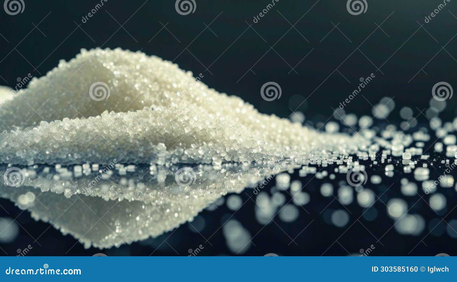 Pile of Sugar on a Reflective Surface. Stock Illustration ...