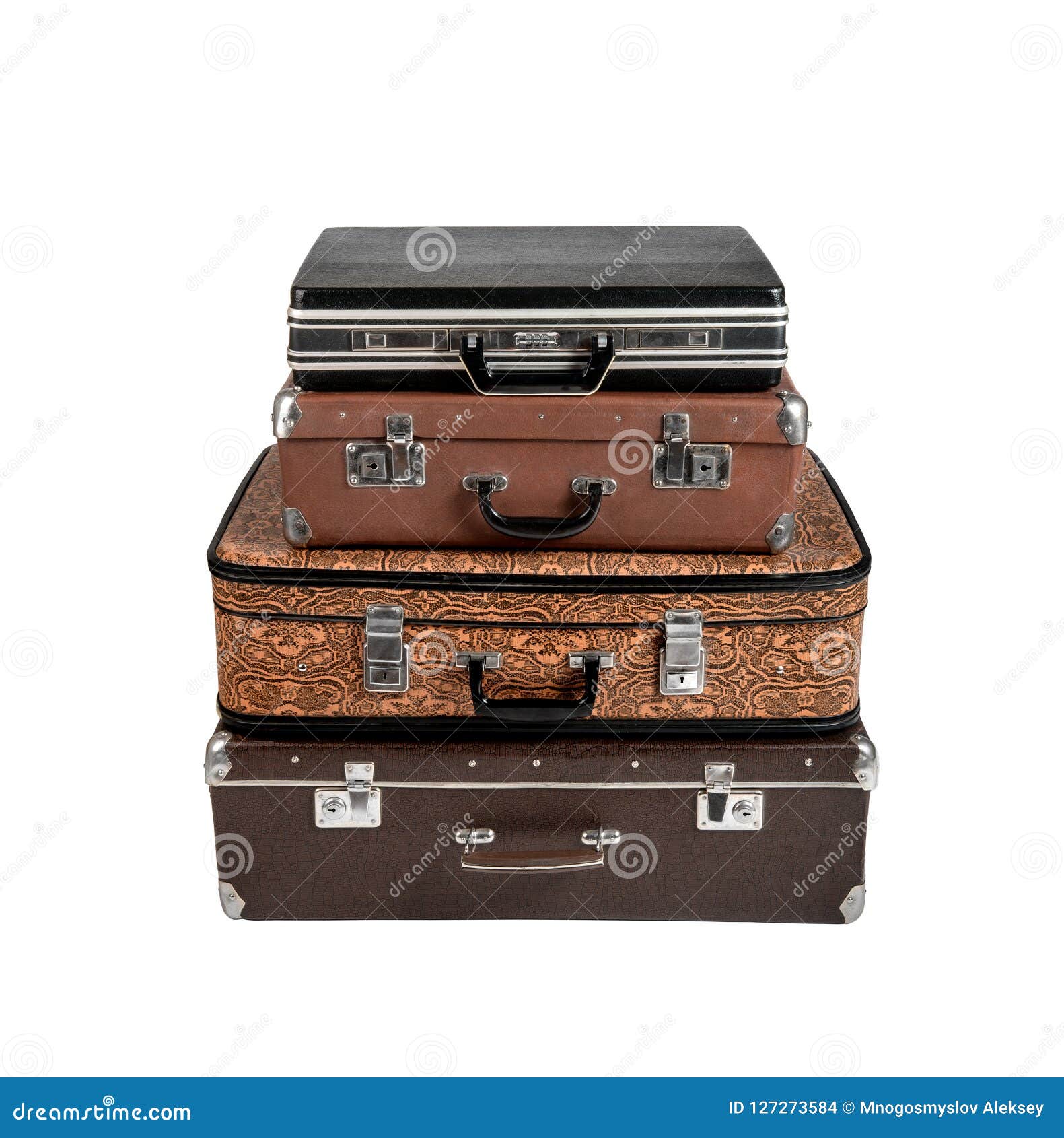 Pile of suitcase stock photo. Image of baggage, antique - 127273584