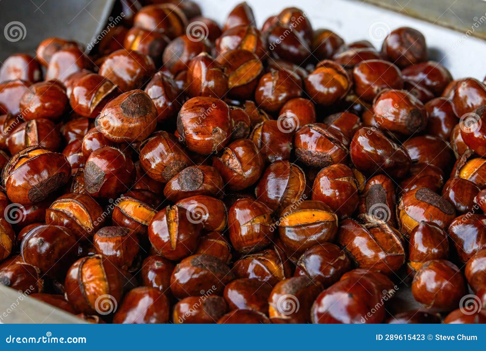 Pile of Sweet Candied Fried Chestnuts Close-up Stock Image - Image of ...