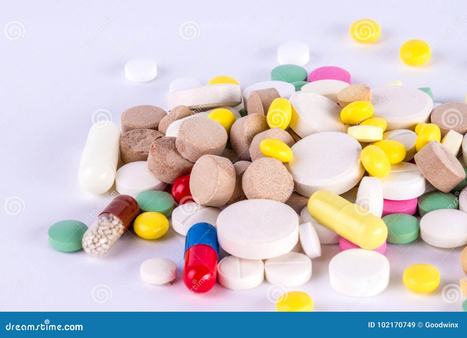 Pile of Tablets and Pills and Capsule Stock Image - Image of antibiotic ...