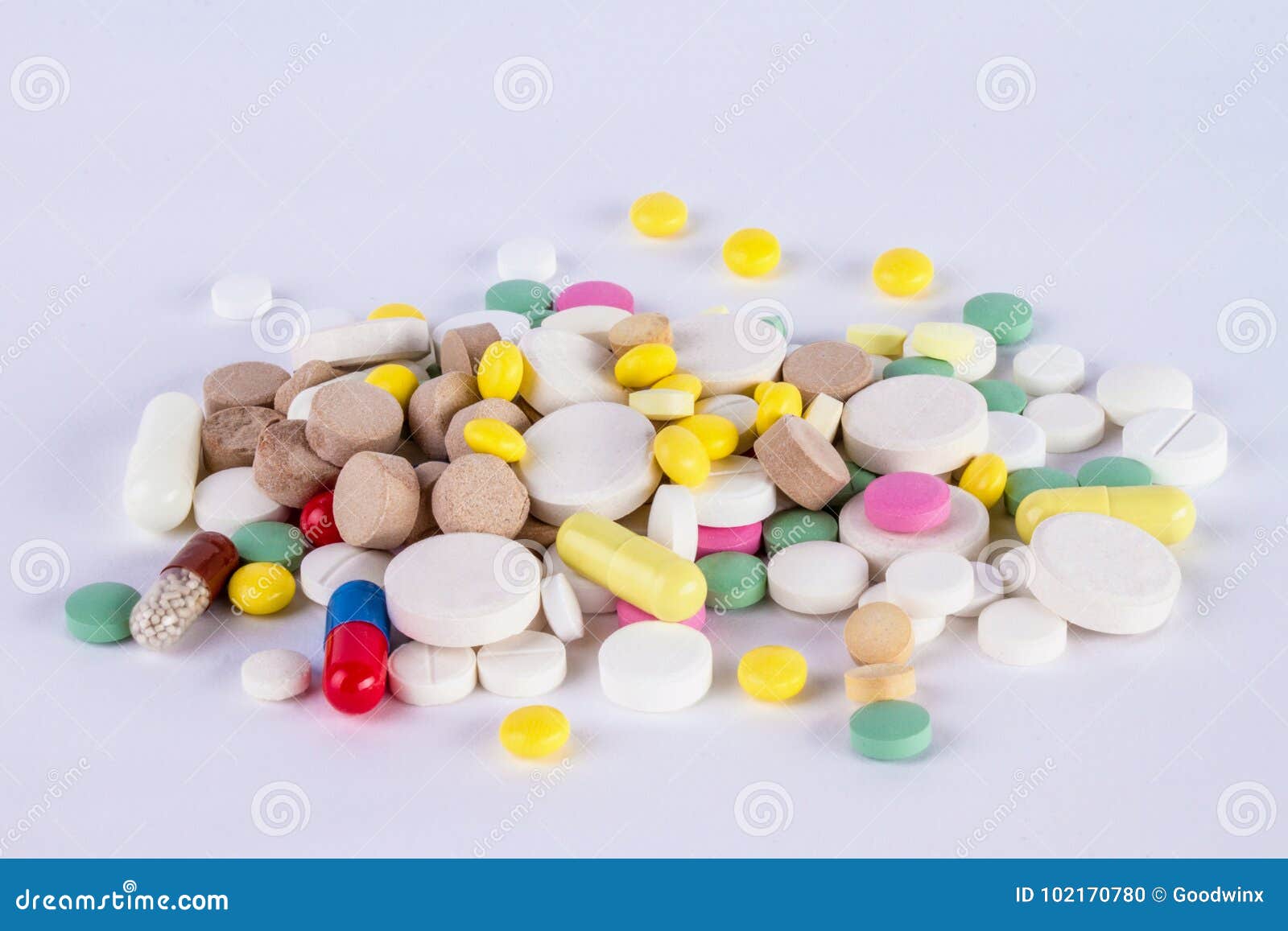 Pile of Tablets and Pills and Capsule Stock Photo - Image of pill ...