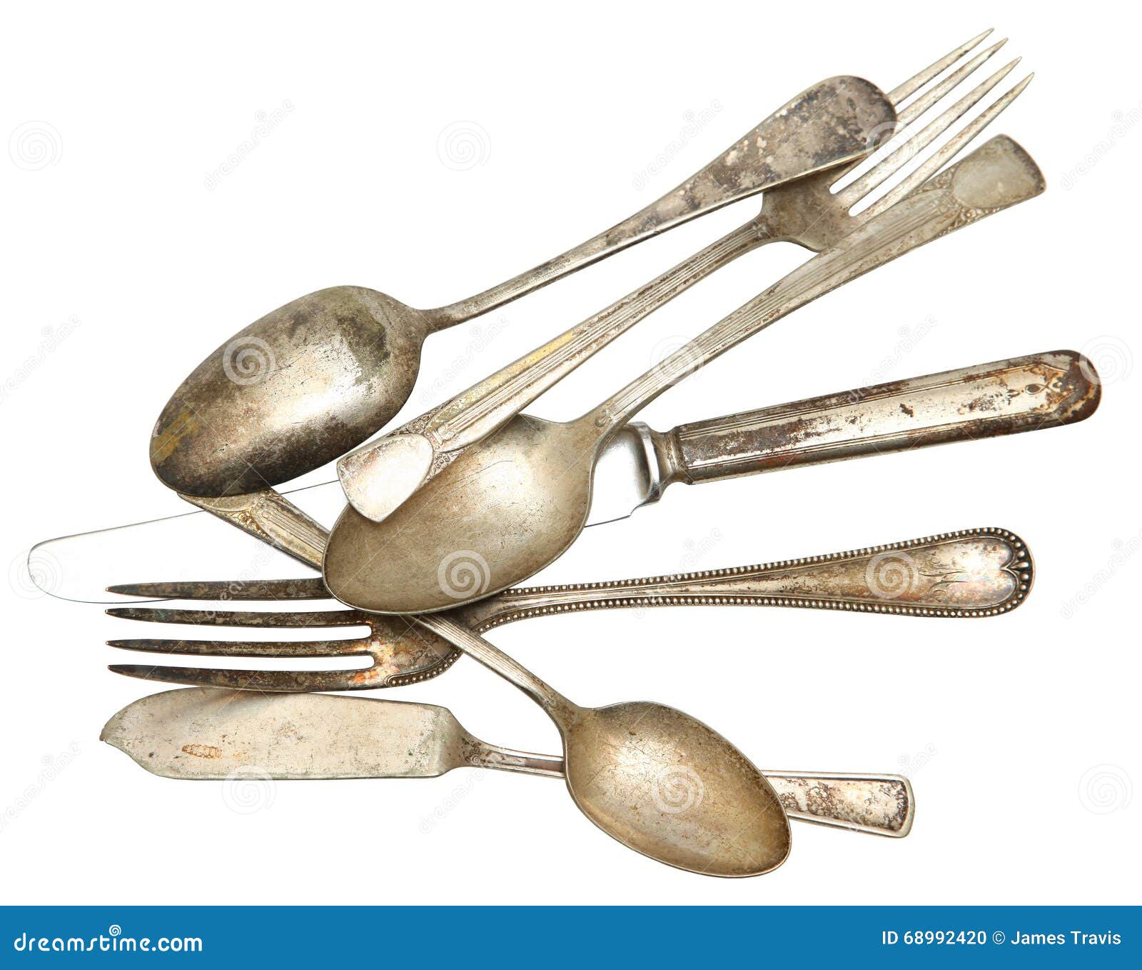 Pile of Tarnished Silverware Stock Photo - Image of silverware, fork ...