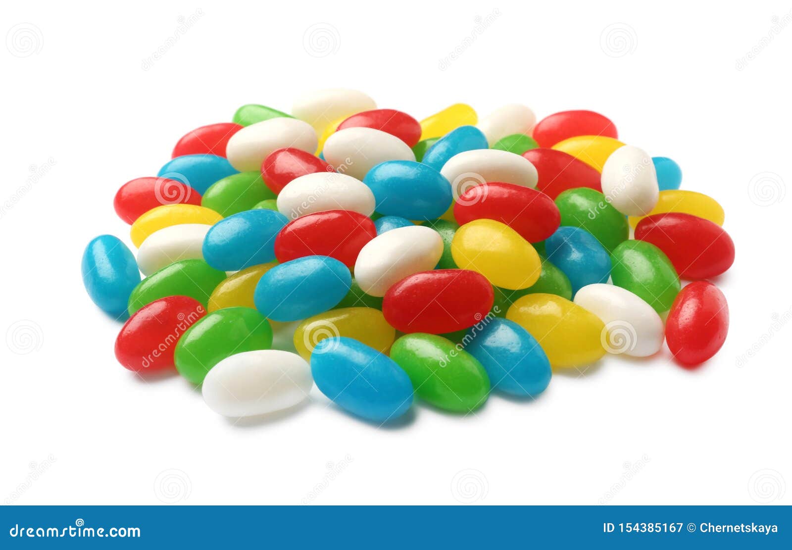 Pile of Tasty Bright Jelly Beans Isolated on Stock Image - Image of ...
