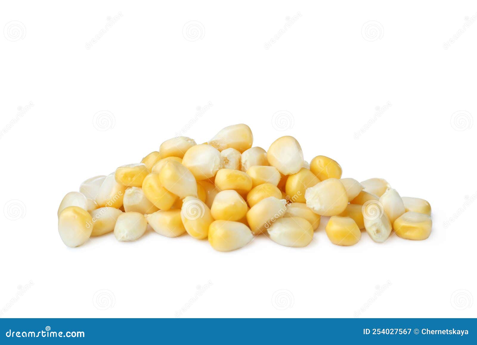 Pile of Tasty Fresh Corn Kernels on White Background Stock Image ...