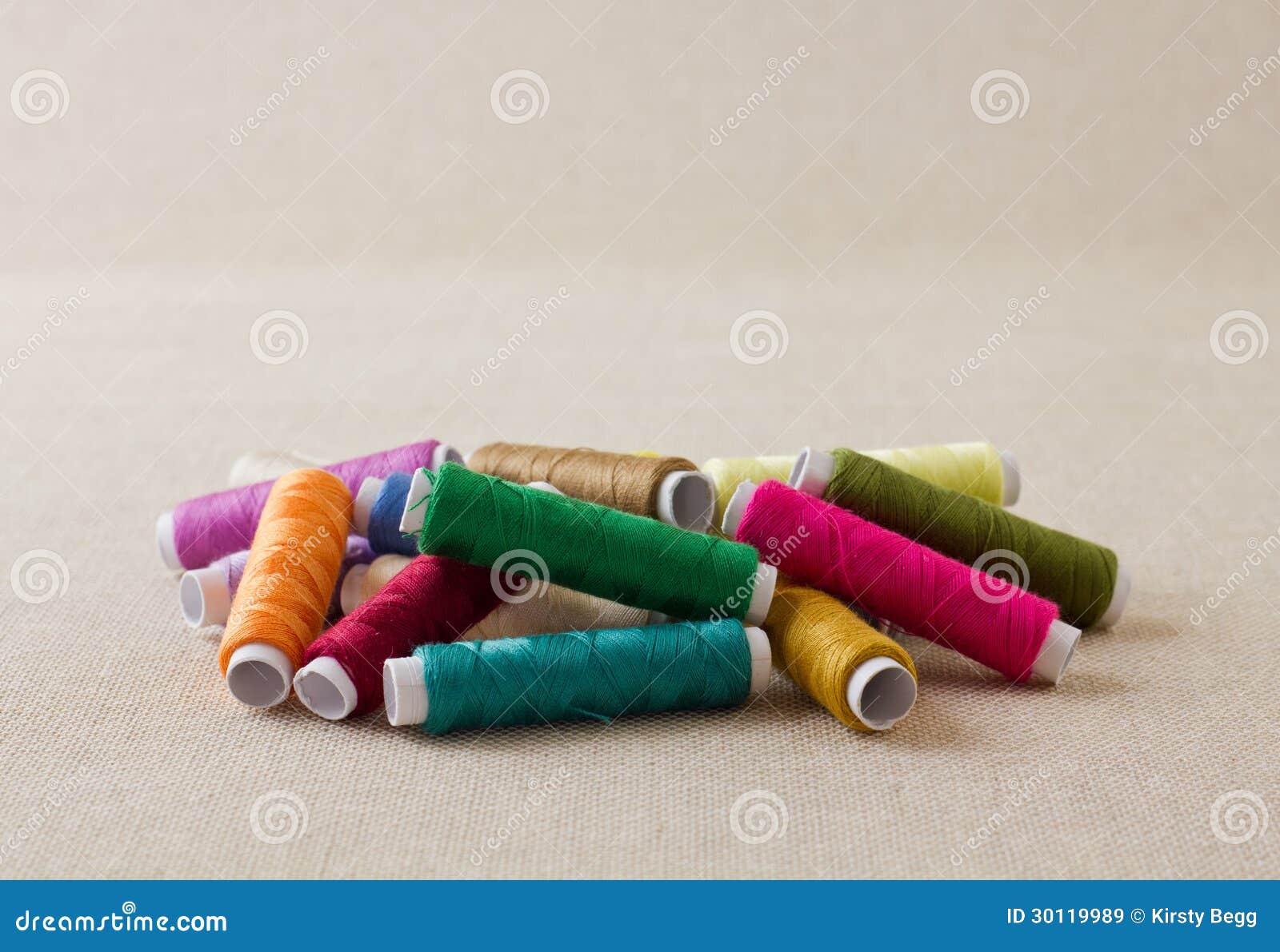 Pile of Thread Spools or Bobbins Stock Image - Image of purple, hessian ...