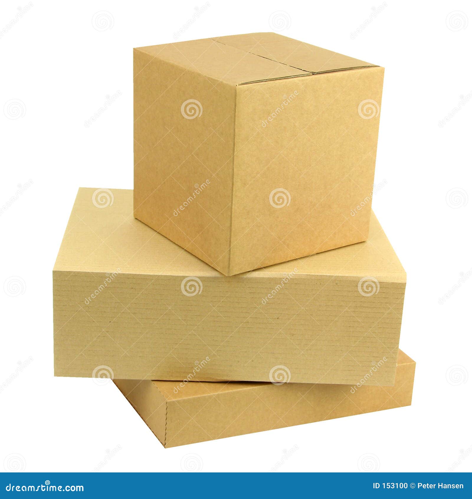Pile of three boxes stock photo. Image of container, corrigated - 153100