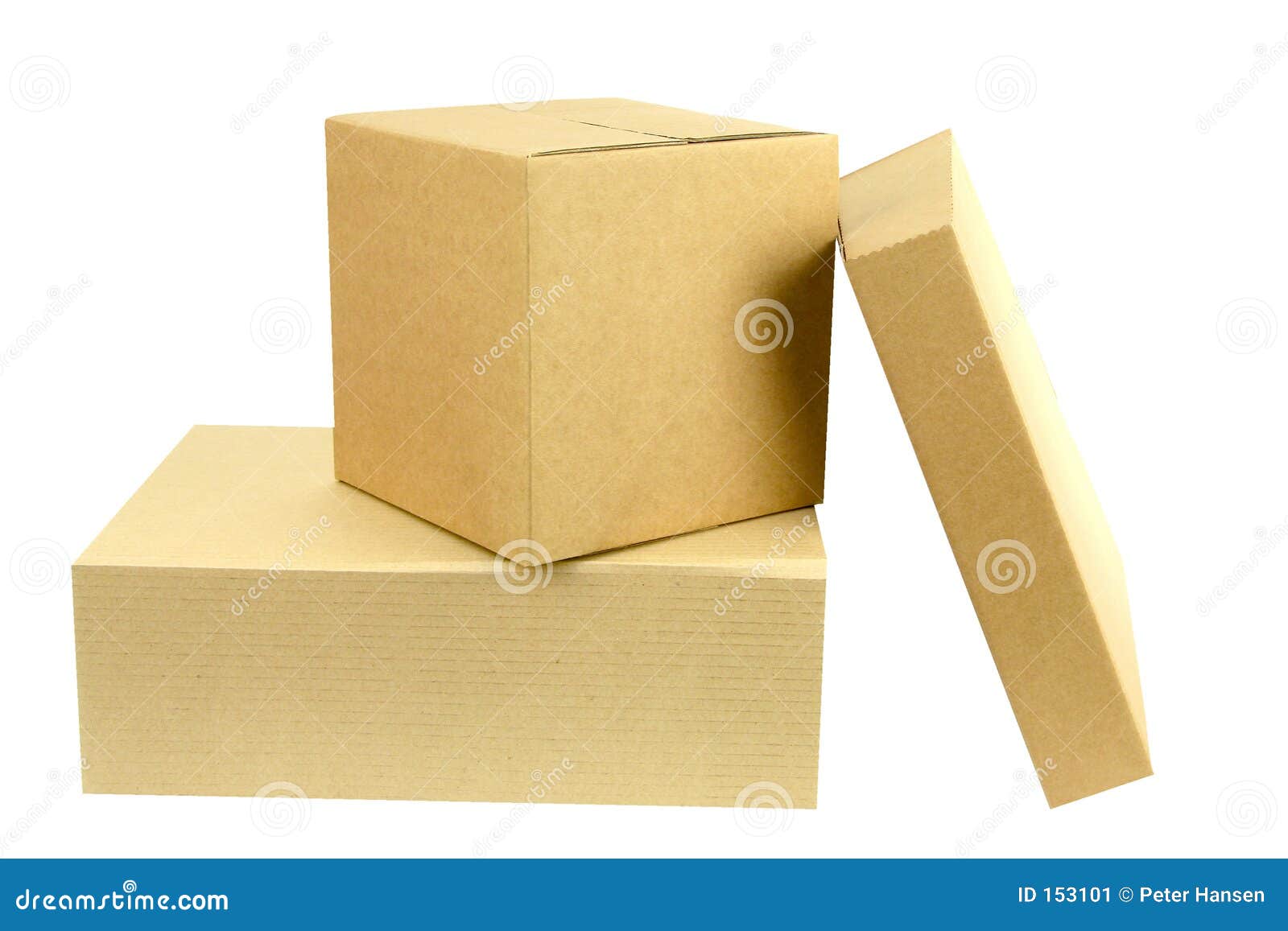 Pile of Three Boxes Front on Stock Image - Image of deliver, fedex: 153101