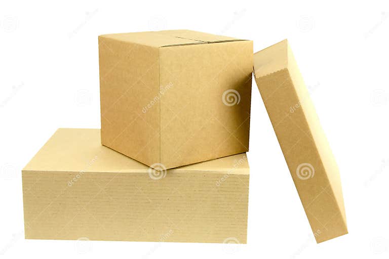 Pile of Three Boxes Front on Stock Image - Image of deliver, fedex: 153101