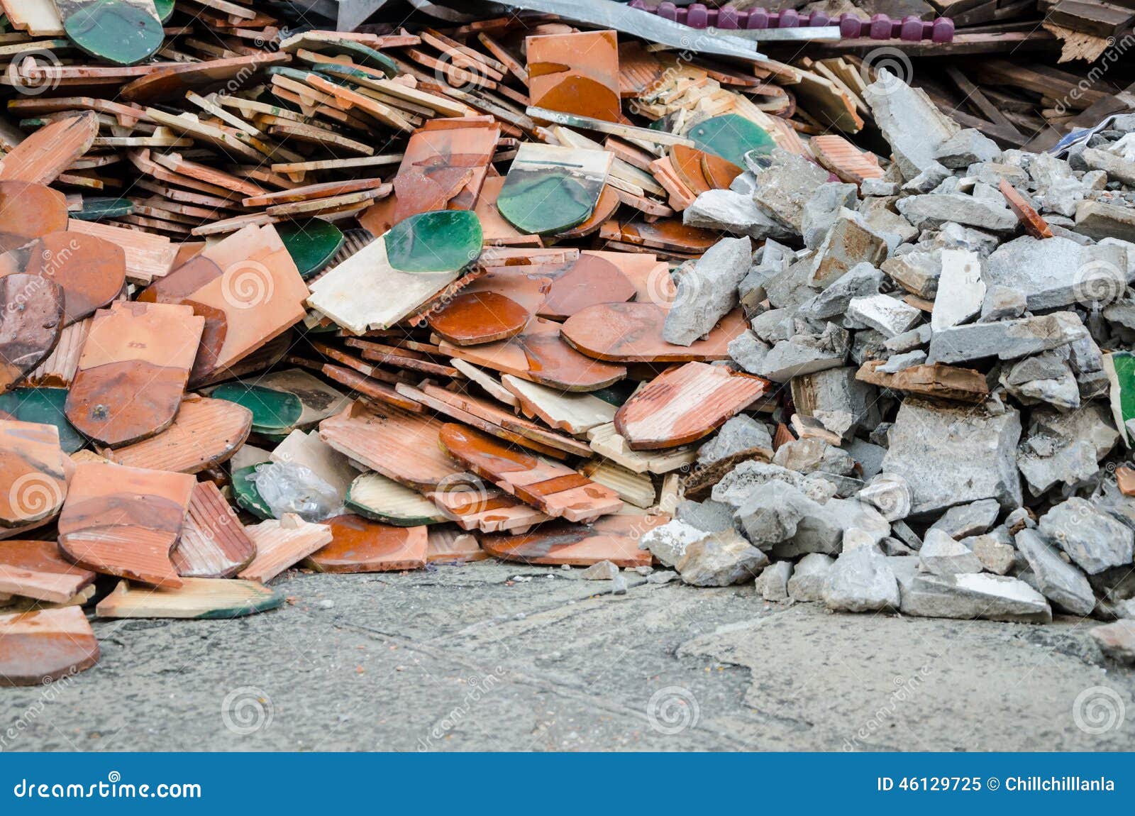 Pile of Tile at Construction Site Stock Image - Image of surface ...