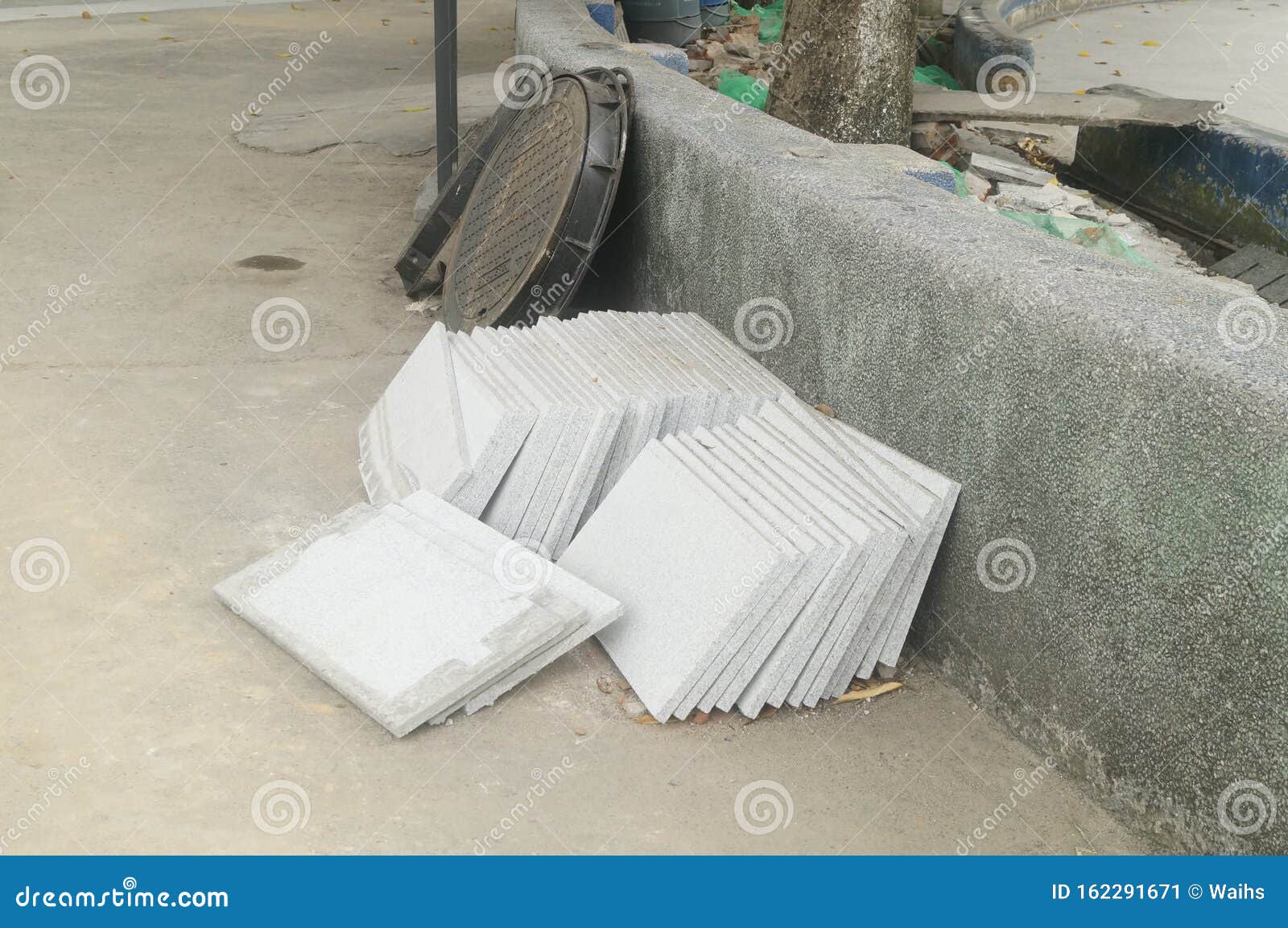 A Pile of Tiles on the Construction Site Stock Image - Image of object ...