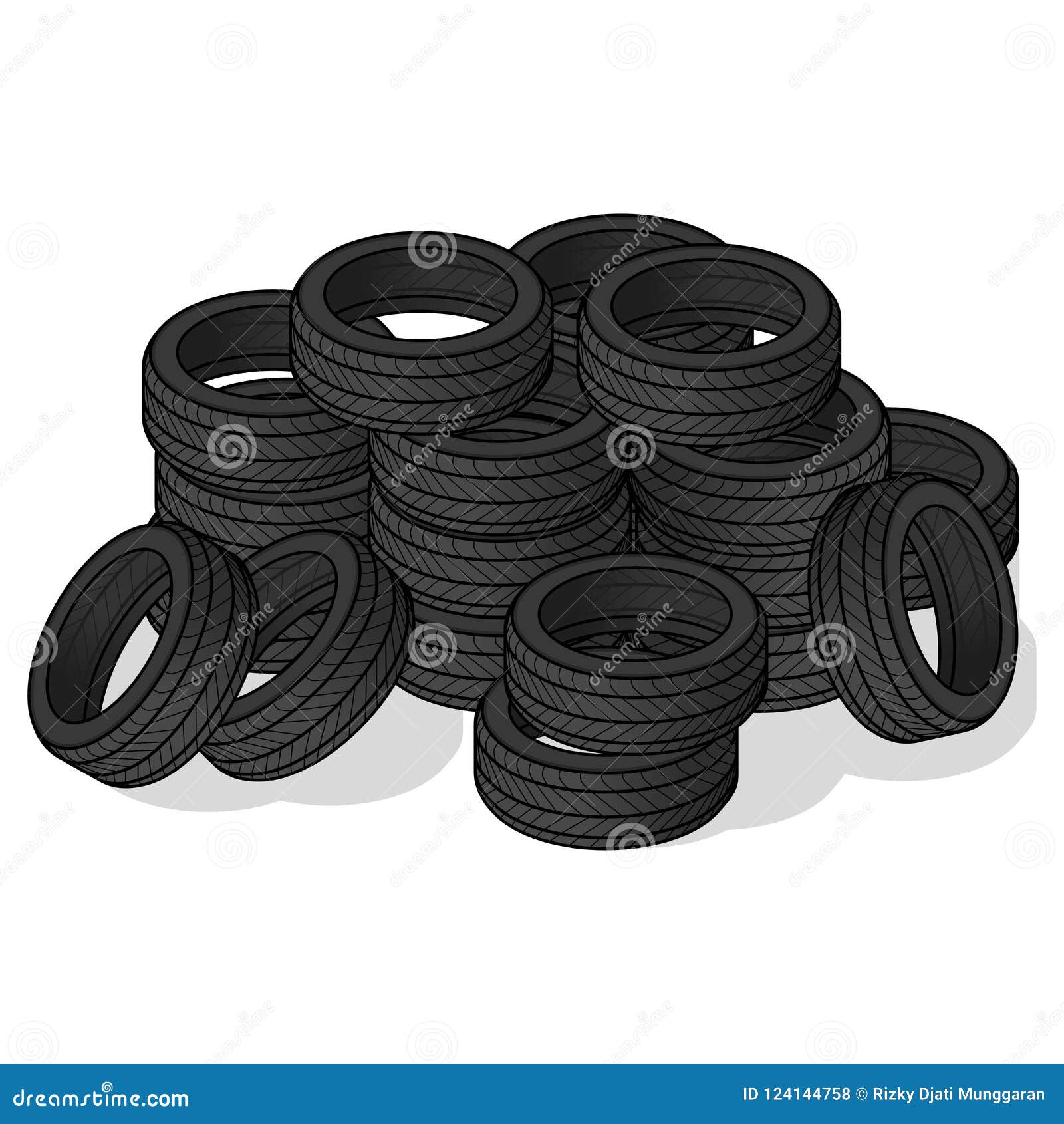 Pile of Tire stock vector. Illustration of service, clip - 124144758