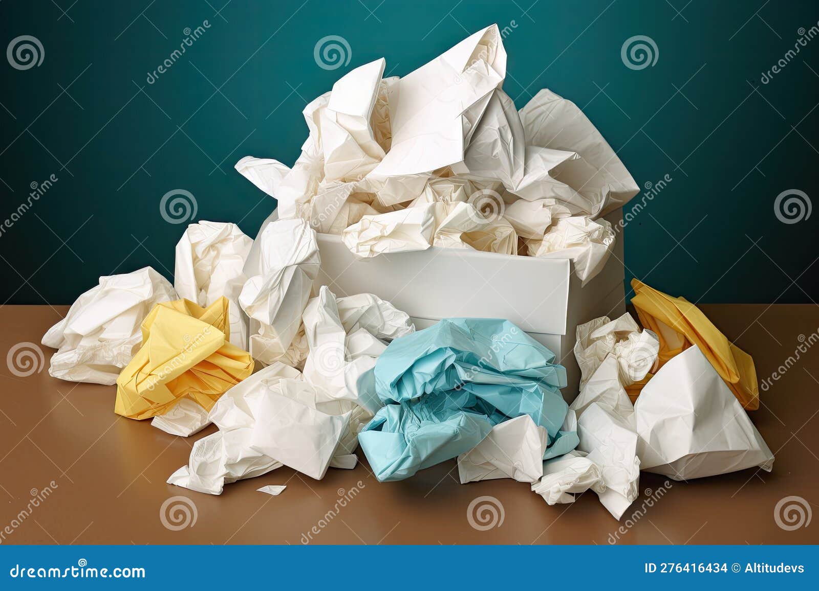 Pile of Tissues with Used Ones at the Bottom and Unused Ones on Top ...
