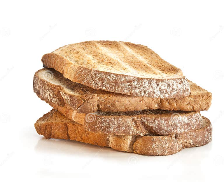 Pile of toast on white stock photo. Image of loaf, food - 22169438