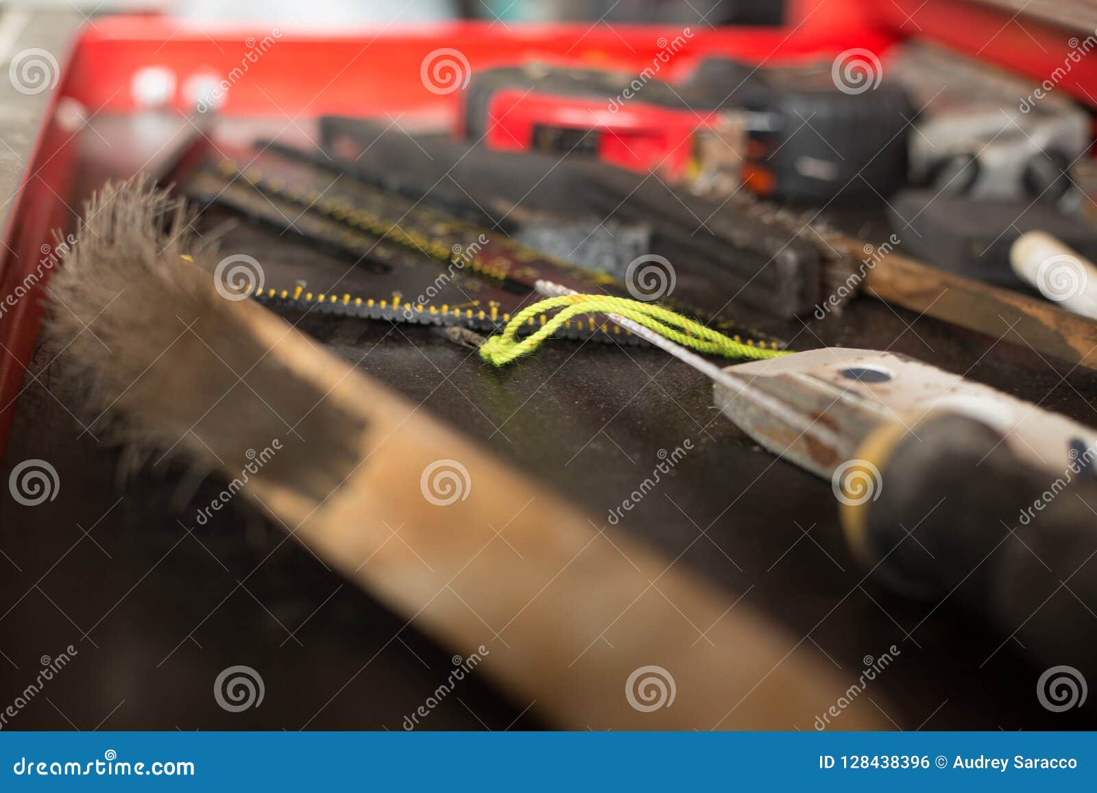 A pile of tools. stock photo. Image of construction - 128438396