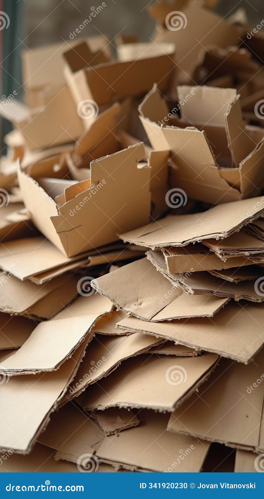 Pile of Torn Cardboard Boxes for Recycling and Eco-Friendly Packaging ...
