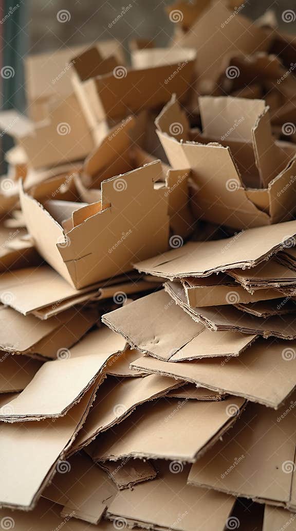 Pile of Torn Cardboard Boxes for Recycling and Eco-Friendly Packaging ...