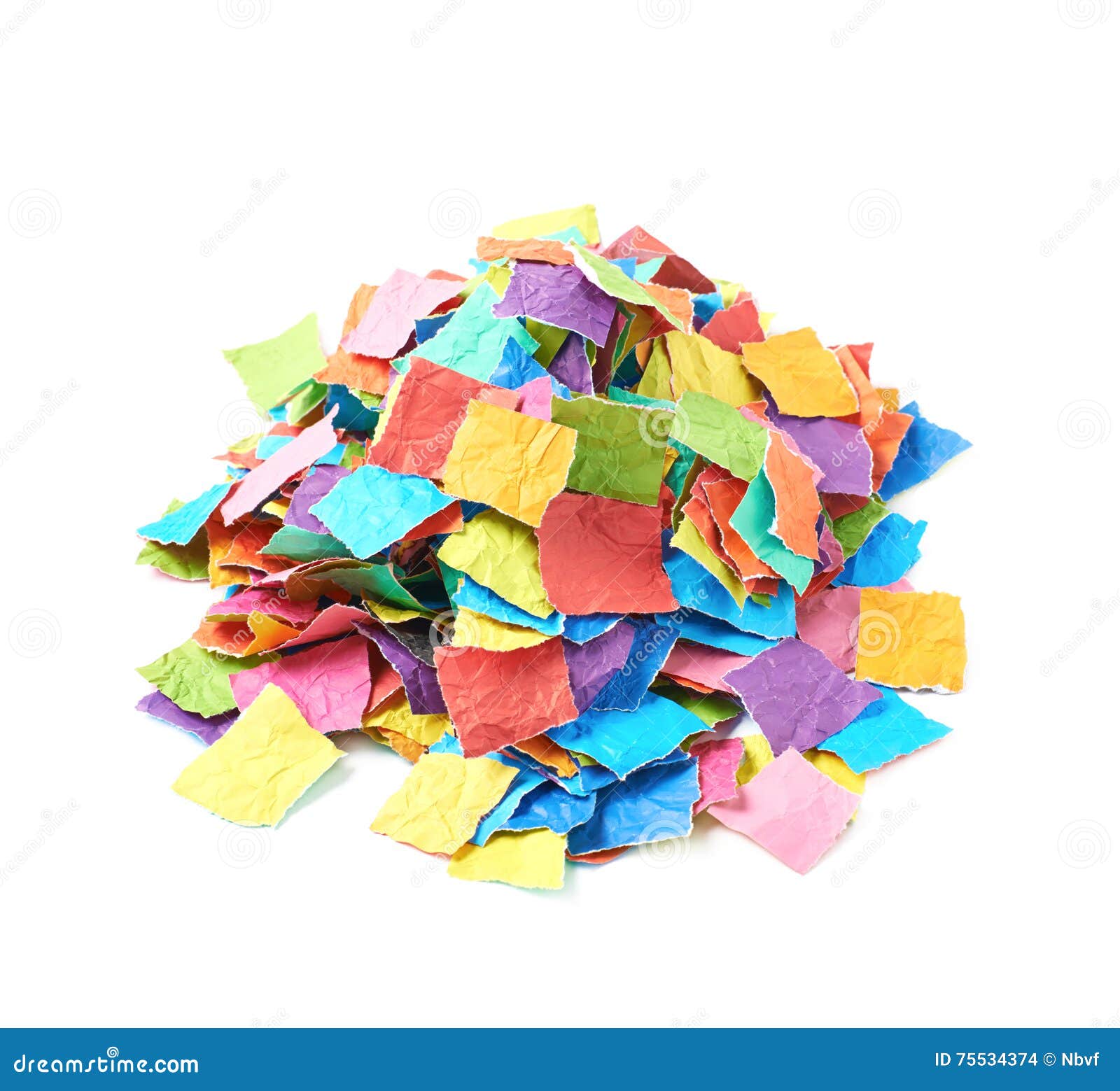 Pile of Torn Paper Pieces Isolated Stock Photo - Image of abstract ...