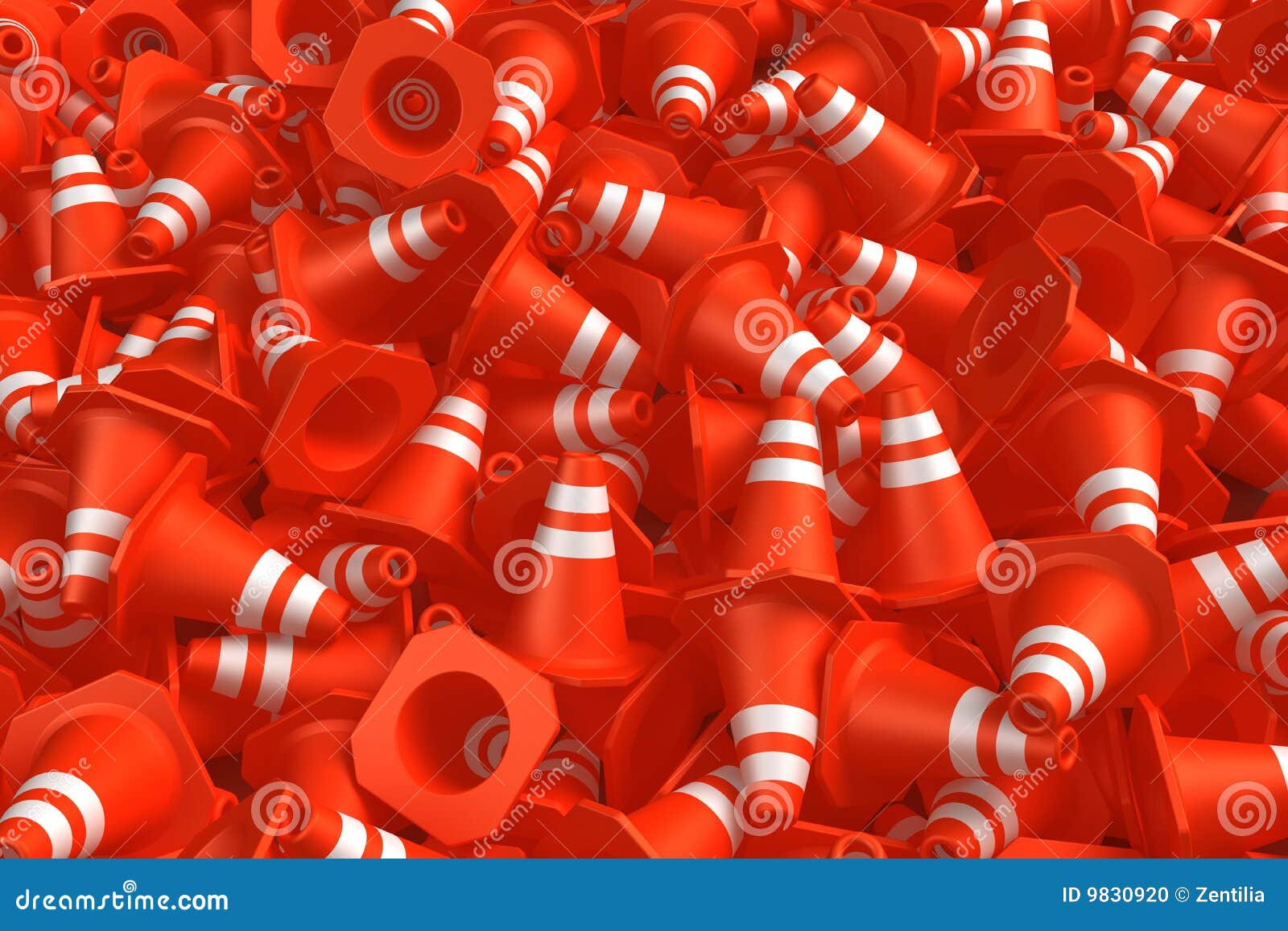 Pile of traffic cones stock illustration. Illustration of warning - 9830920