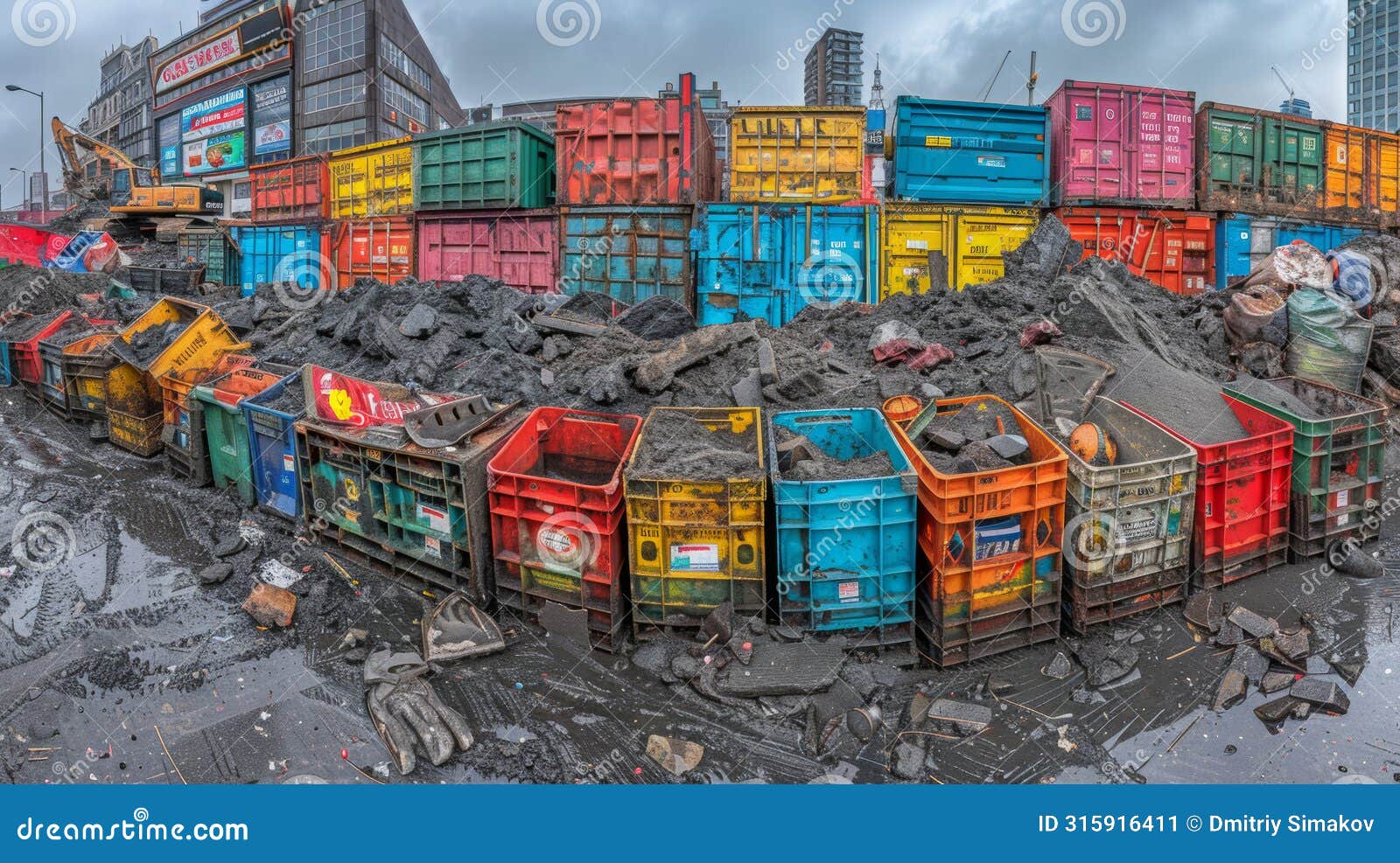 A pile of trash stock illustration. Illustration of destruction - 315916411