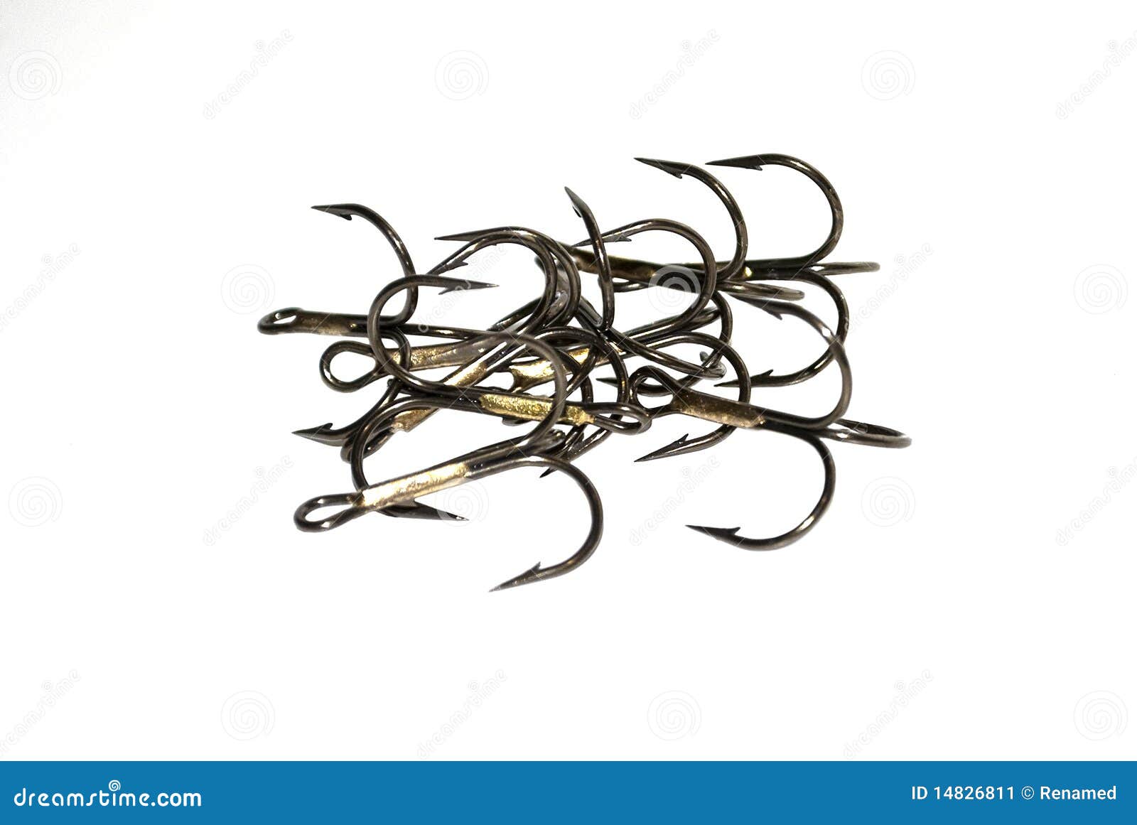 A pile of treble hooks stock image. Image of tackle, pile - 14826811