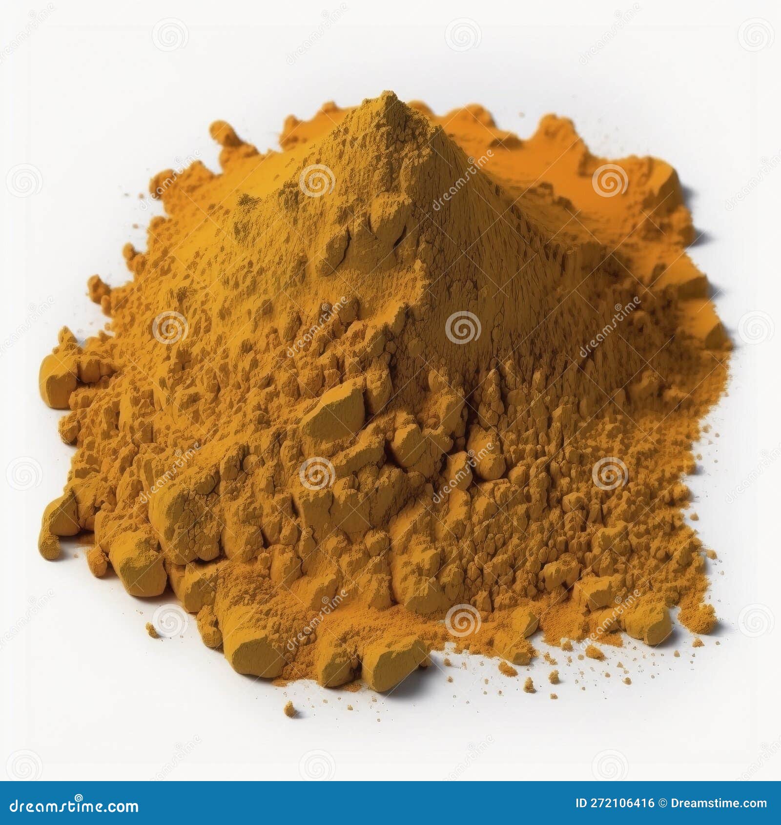 Generative AI Tumeric Root With Green Leaf And Turmeric Powder Isolated ...