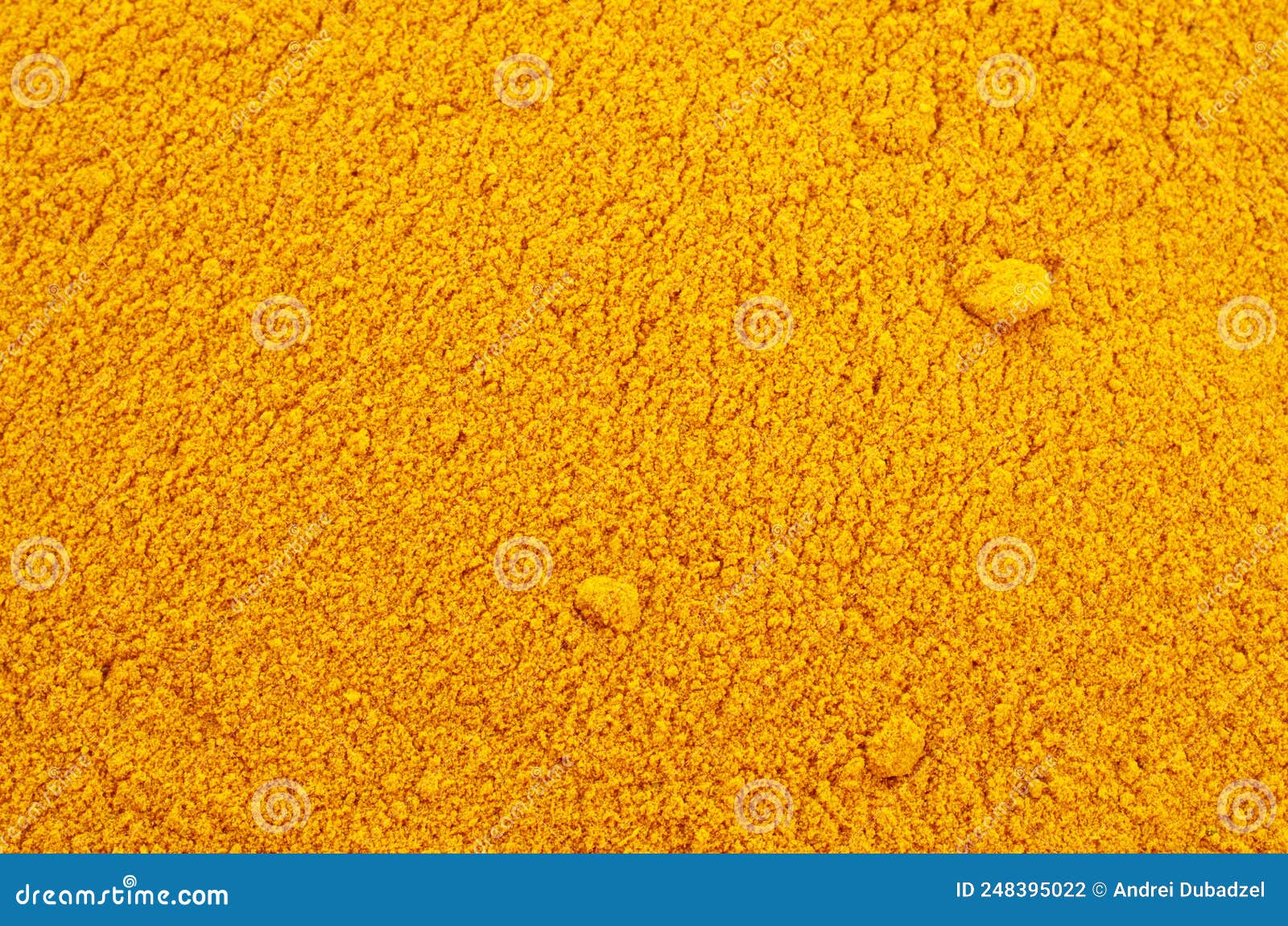 Pile of Turmeric Powder, Background, Top View. Yellow Turmeric Powder ...