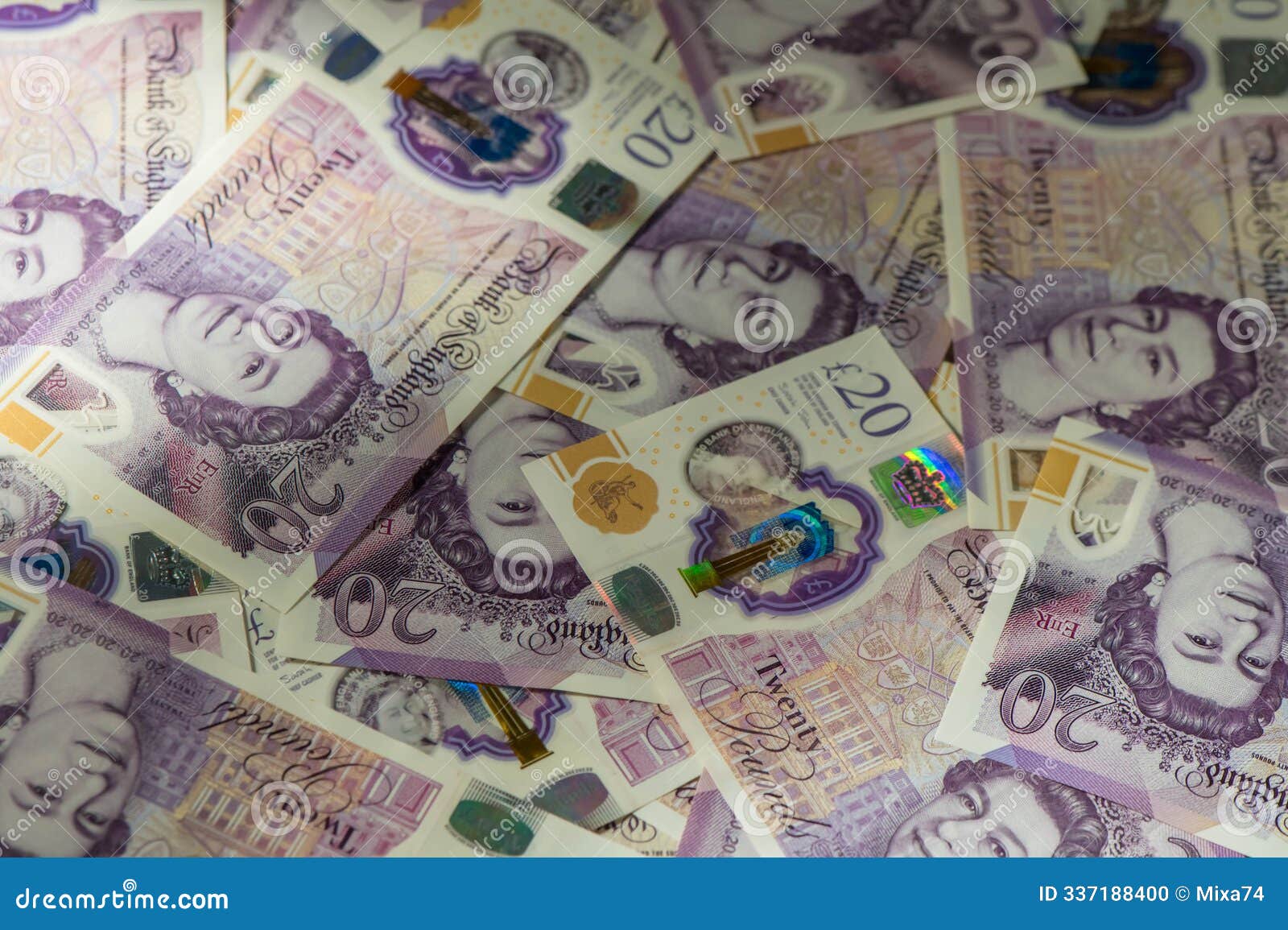 Pile of Twenty Pound Notes 2 Stock Photo - Image of bank, money: 337188400